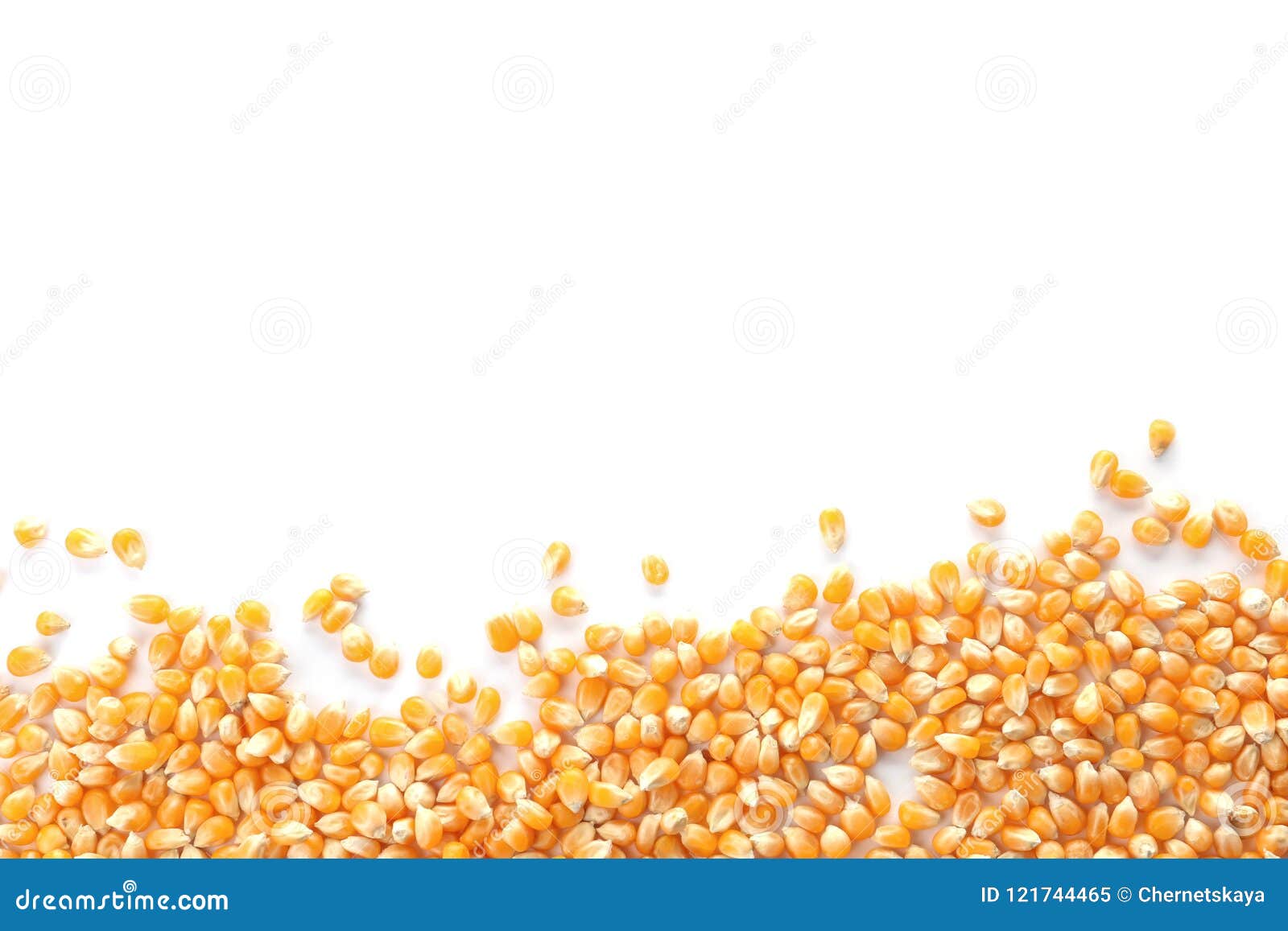 Raw Corn Kernels on White Background Stock Image - Image of nutrition ...