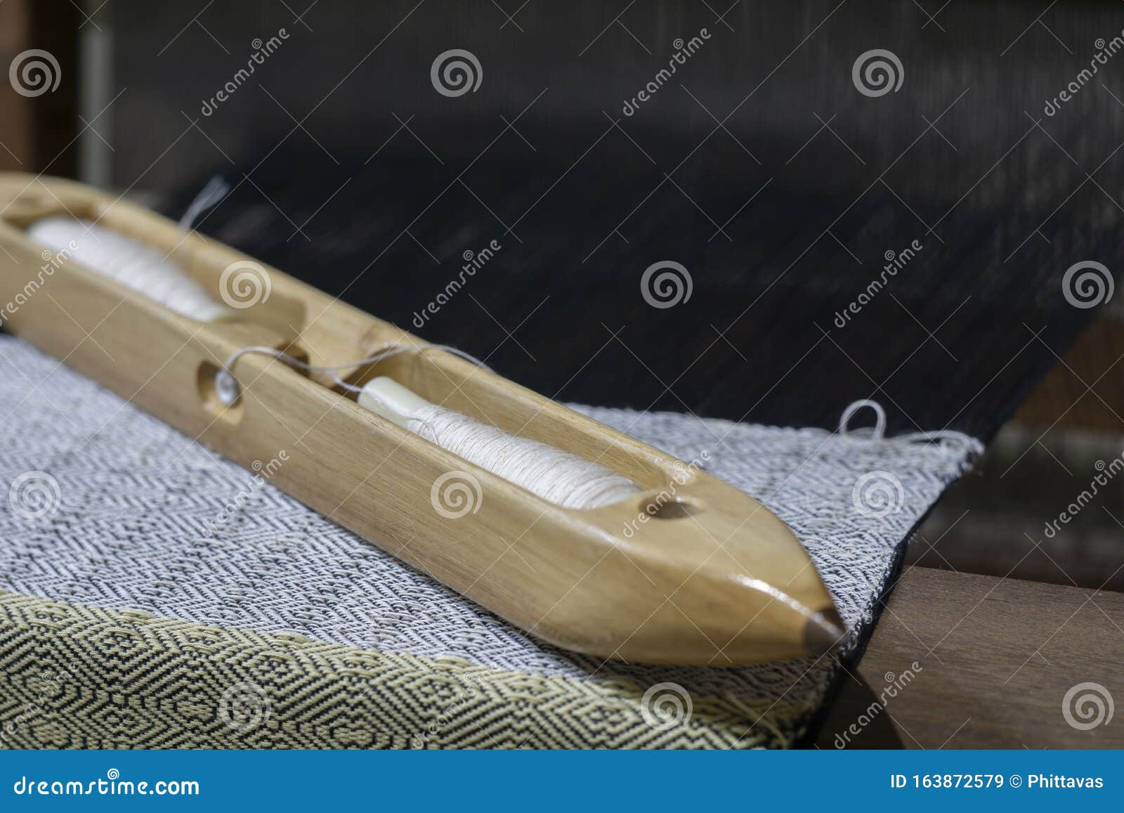 Raw Cotton Thread and Cotton Fabric Machine Stock Image - Image of ...