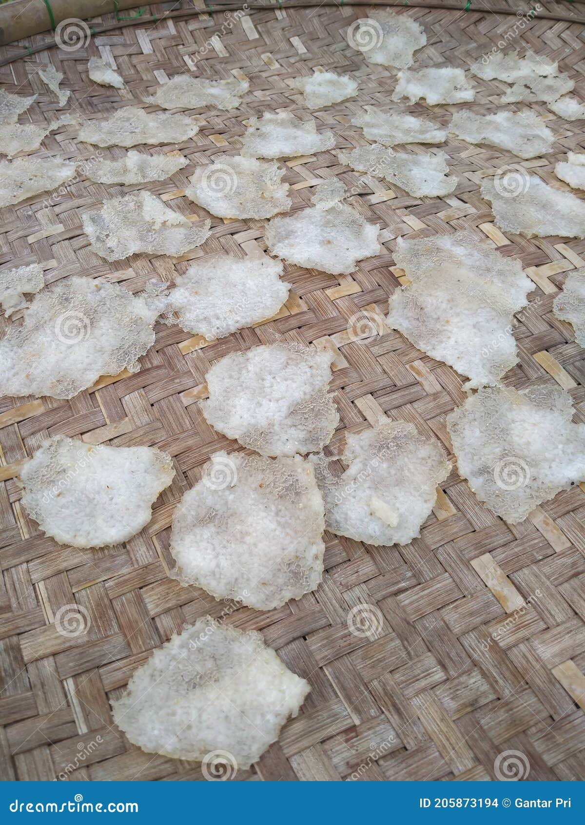 Raw Crackers that are in the Process of Drying Under the Sun Stock ...