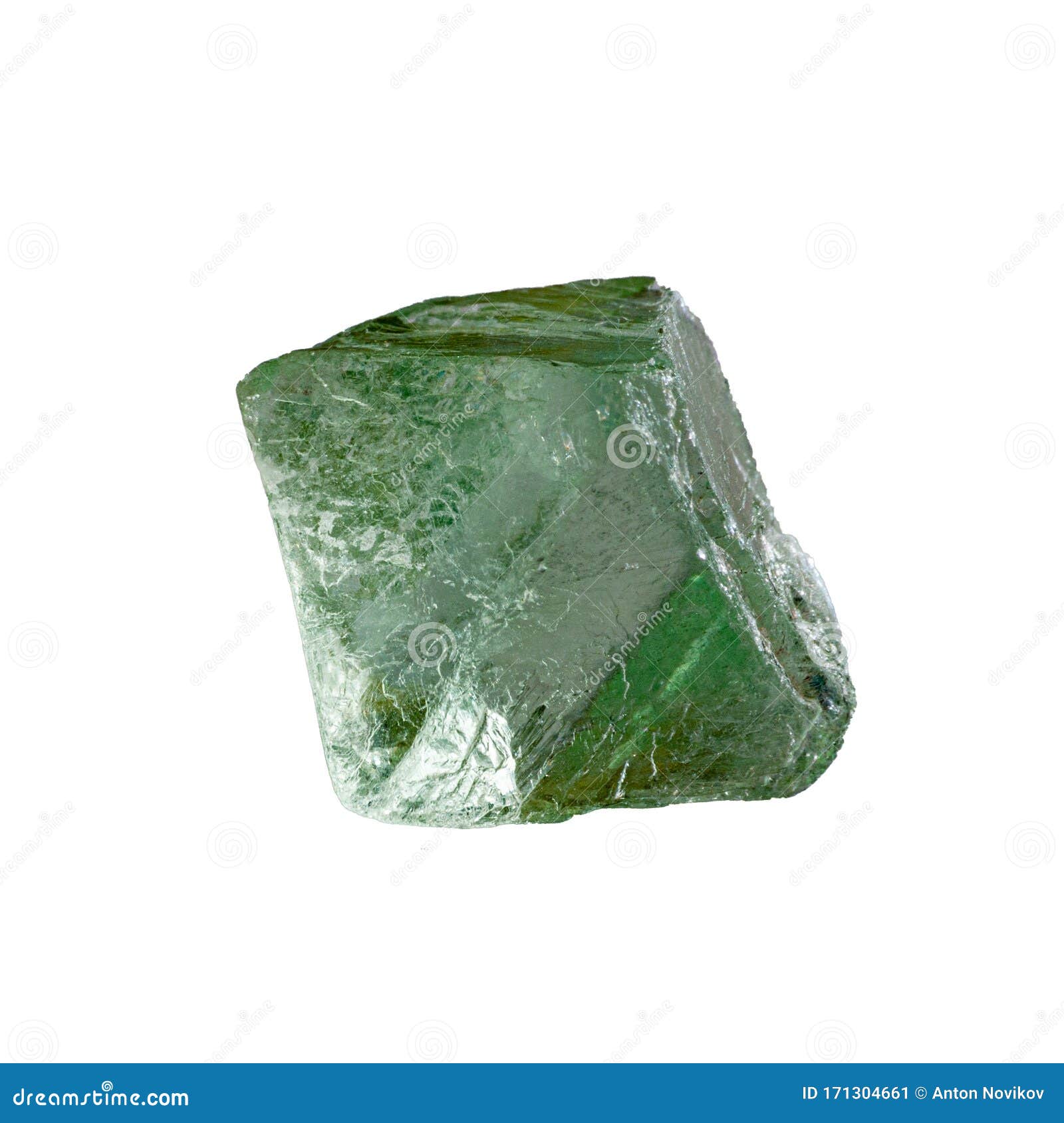 Raw Crystal of Fluoride Isolated on White Background Stock Image ...