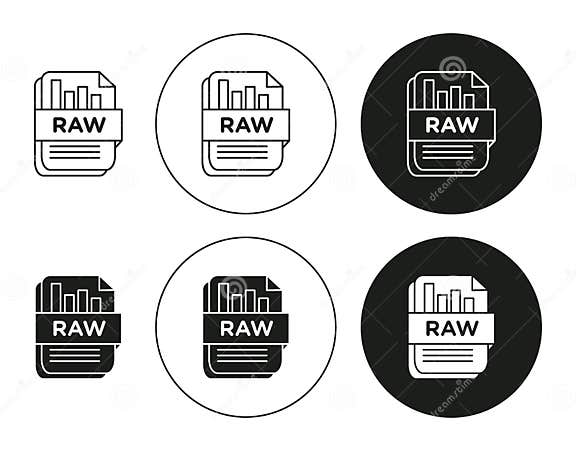 Raw Data Icon Set in Thin Line Outline Style. Raw Data Linear Vector ...