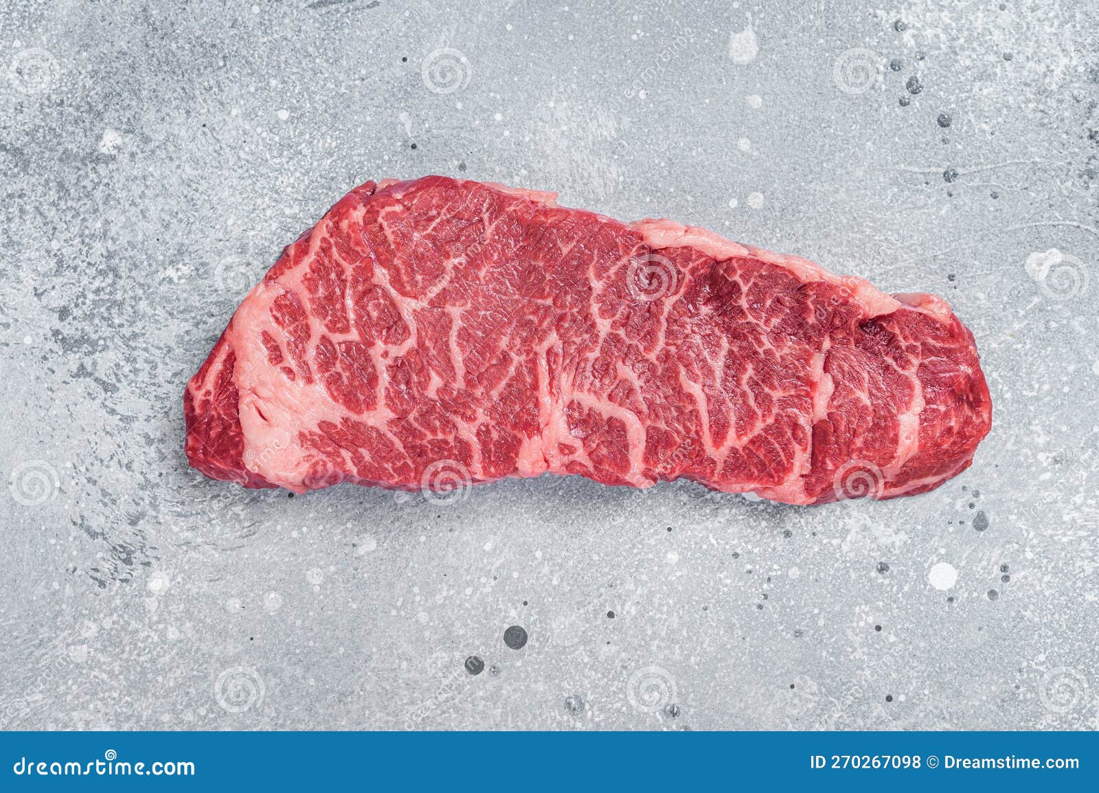 Raw Denver Beef Meat Steak. Gray Background. Top View Stock Photo ...
