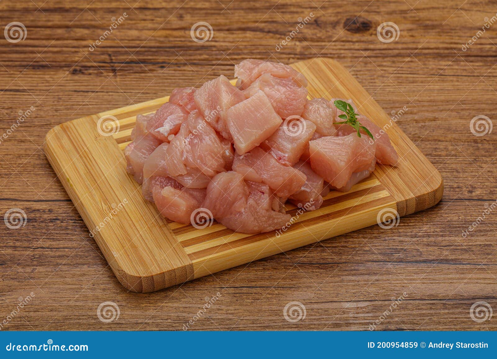 Raw Diced Chicken for Cooking Stock Image - Image of background ...