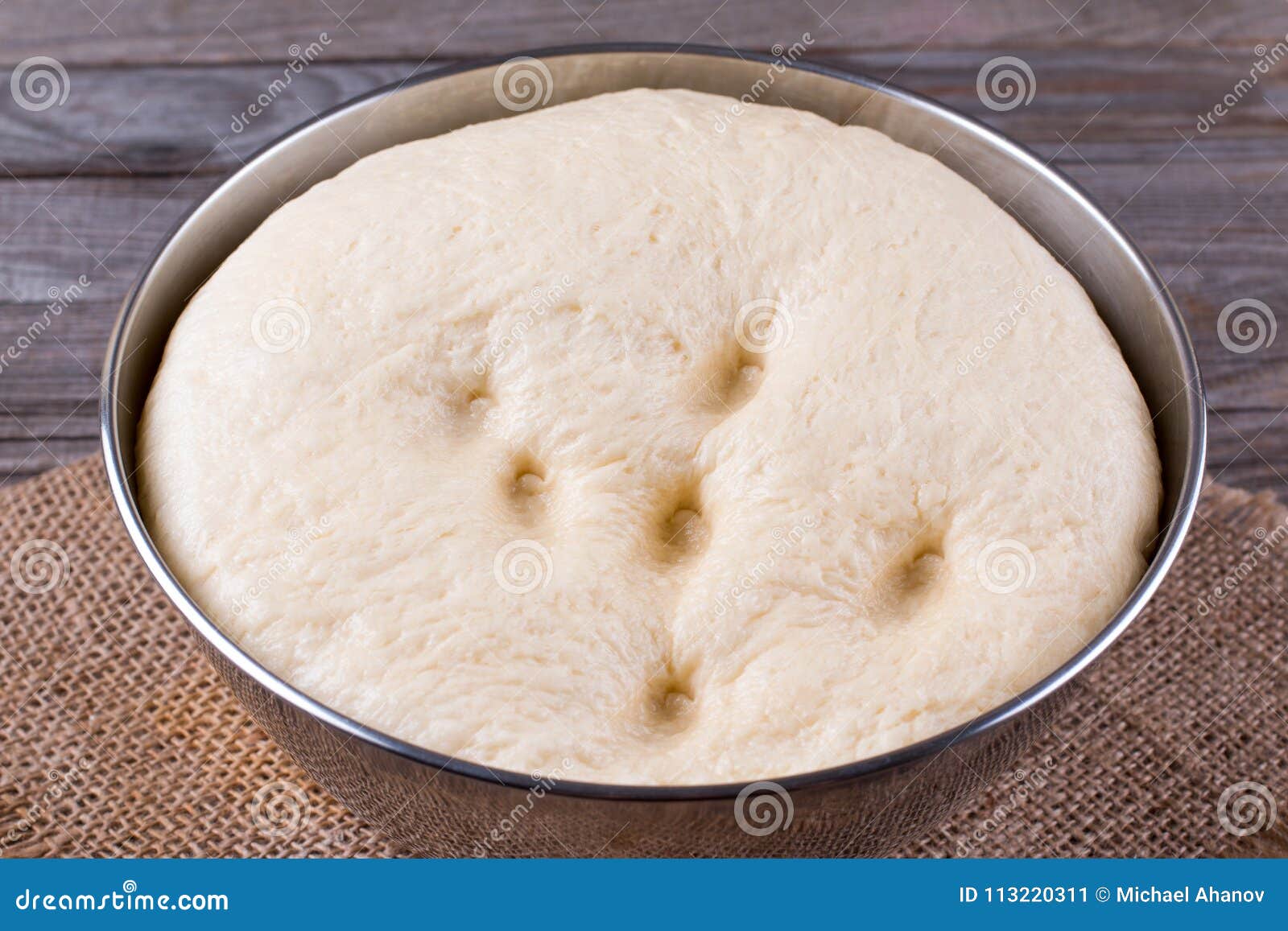 Raw Dough in a Bread Baking Dish Stock Image - Image of dough, cuisine ...