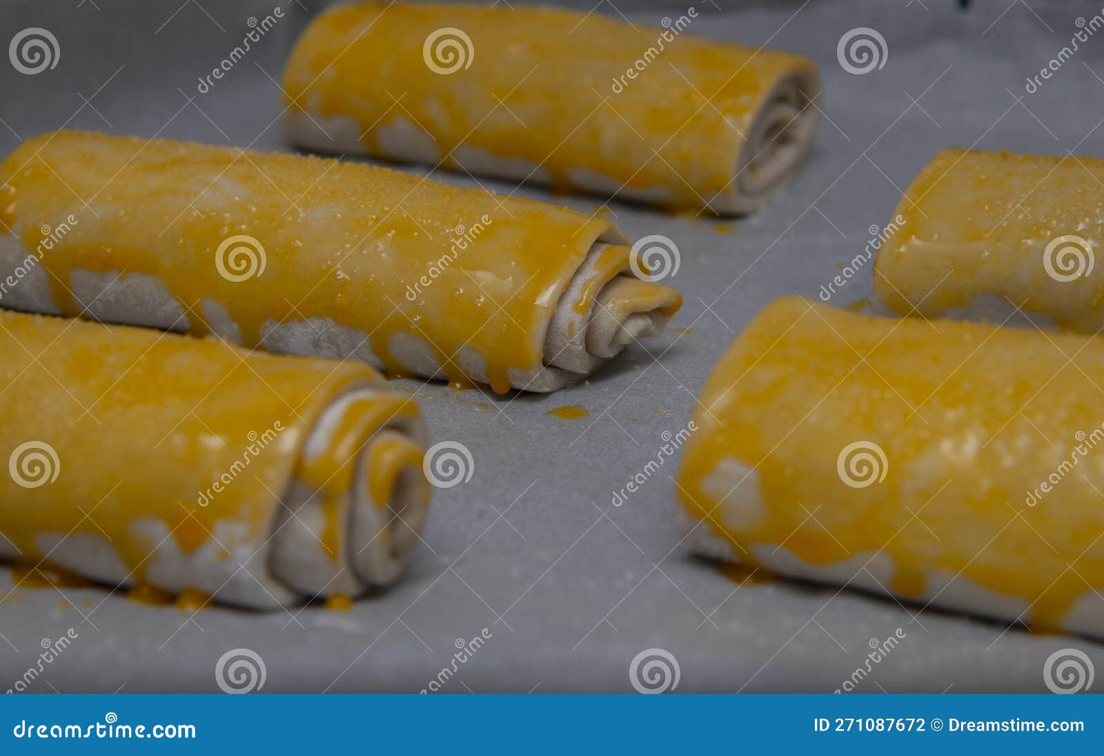 Raw Dough. Dough Buns Ready for Baking. Cooking. Buns for Breakfast ...