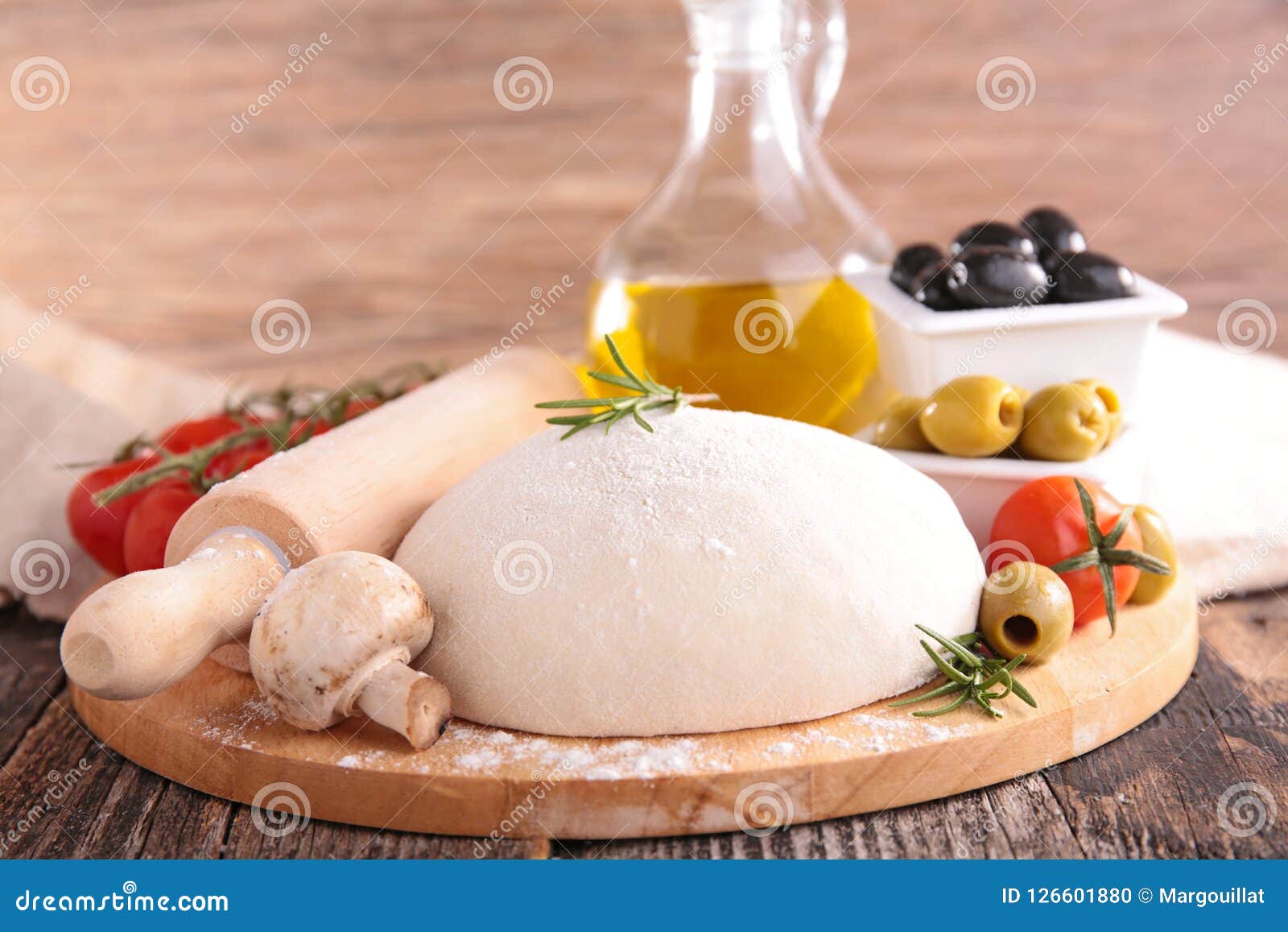 Raw dough pizza stock photo. Image of ingredient, preparation - 126601880