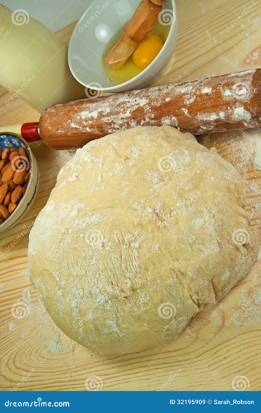 Raw dough stock image. Image of cook, kitchen, dough - 32195909