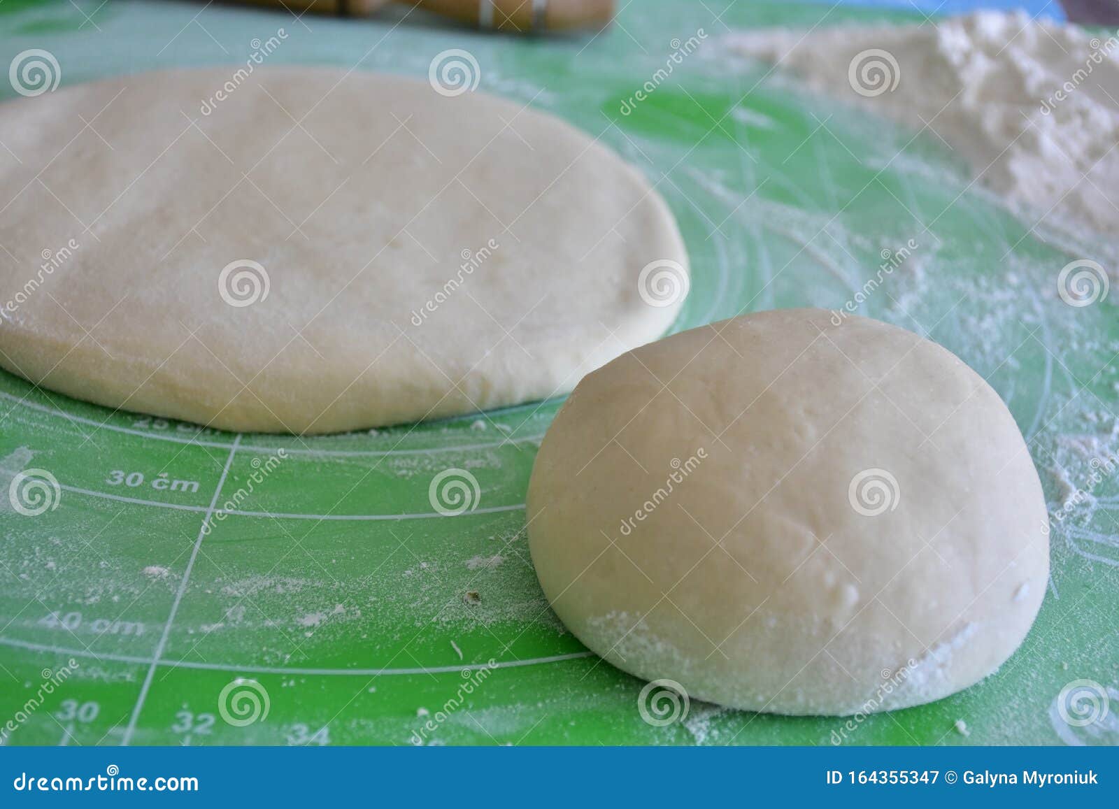 Raw dough on the table. stock image. Image of foodstuff - 164355347