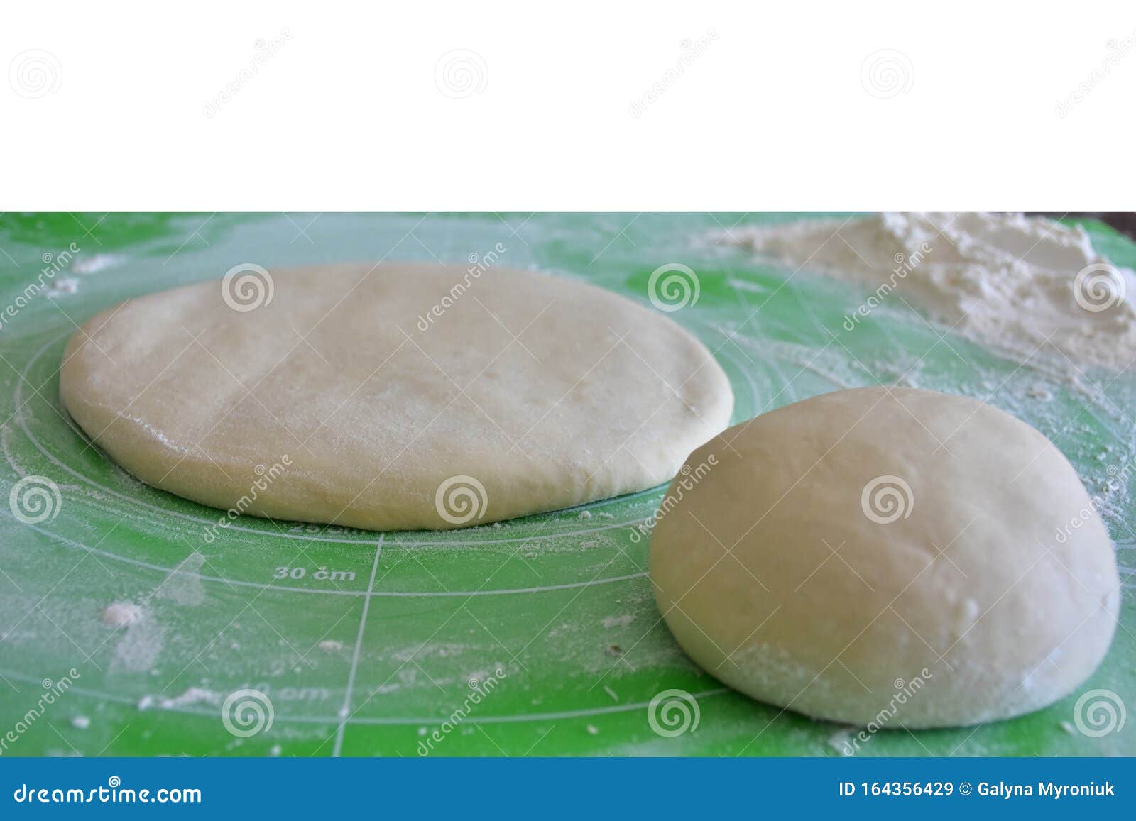 Raw dough on the table. stock image. Image of flour - 164356429