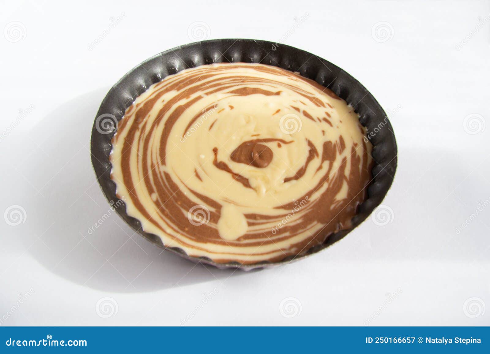 Raw Dough for Zebra Pie in Shape. Chocolate and White Stock Image ...