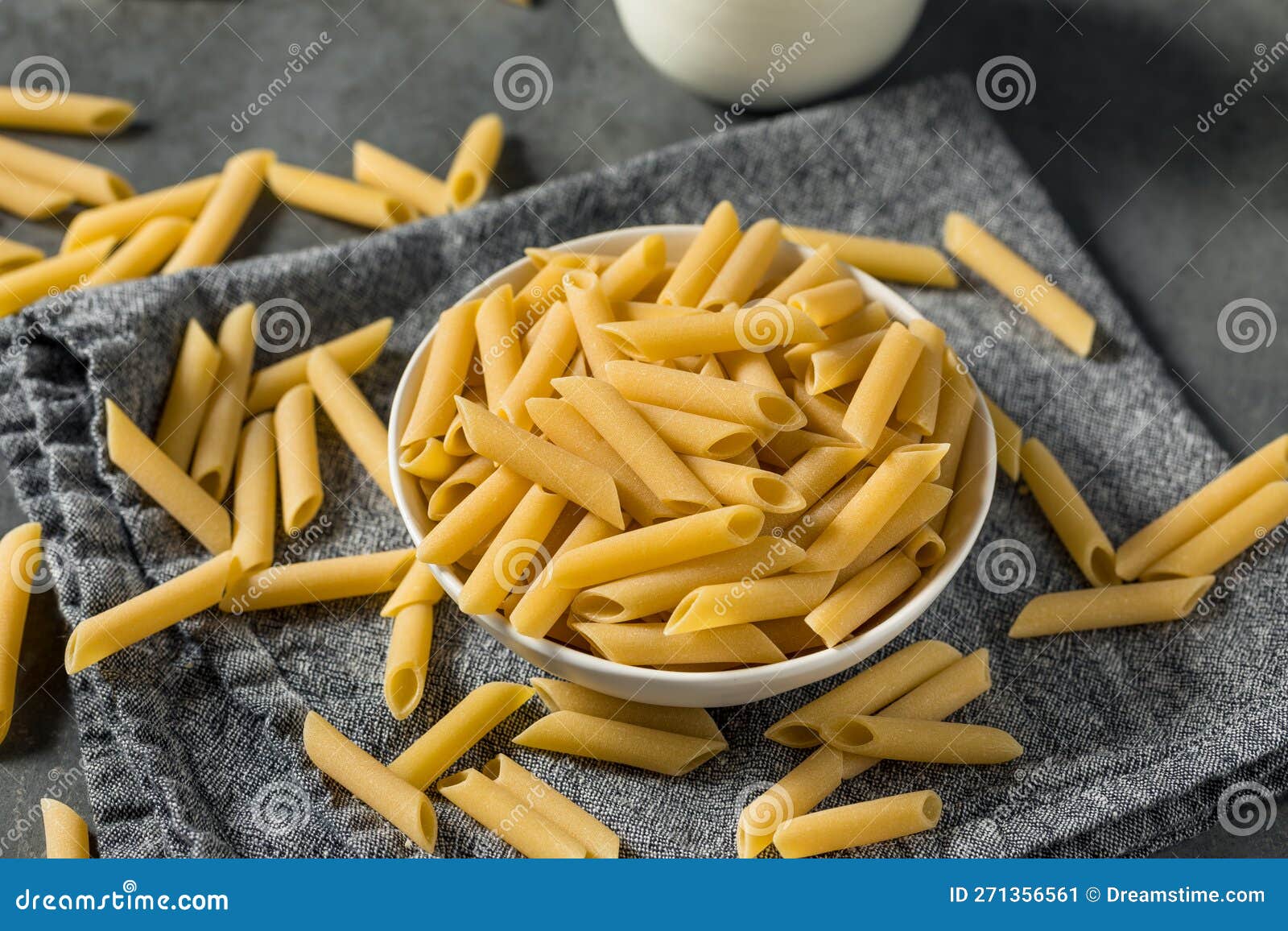 Raw Dry Mostaccioli Penne Lisce Pasta Stock Image - Image of meal ...