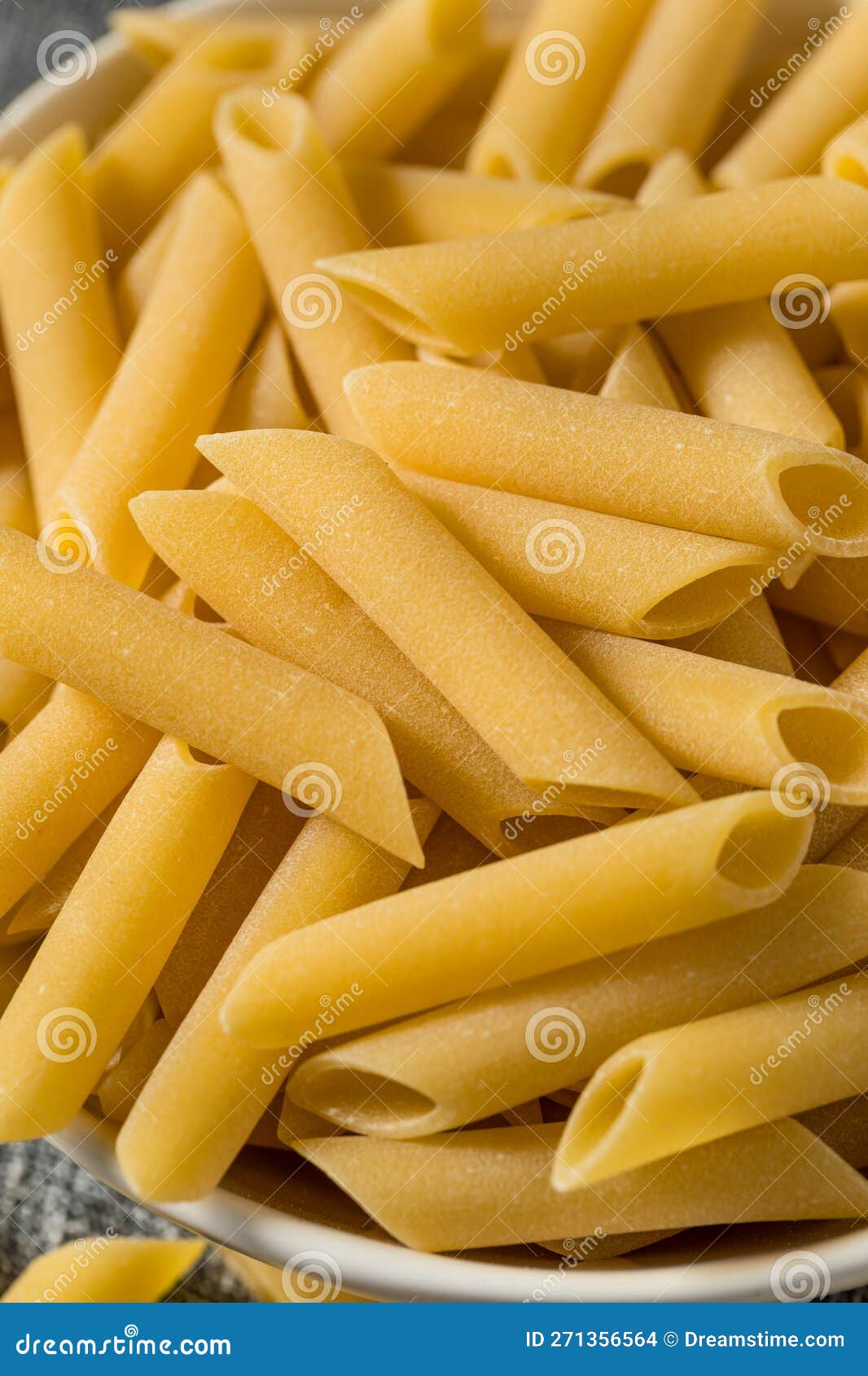 Raw Dry Mostaccioli Penne Lisce Pasta Stock Photo - Image of lunch ...
