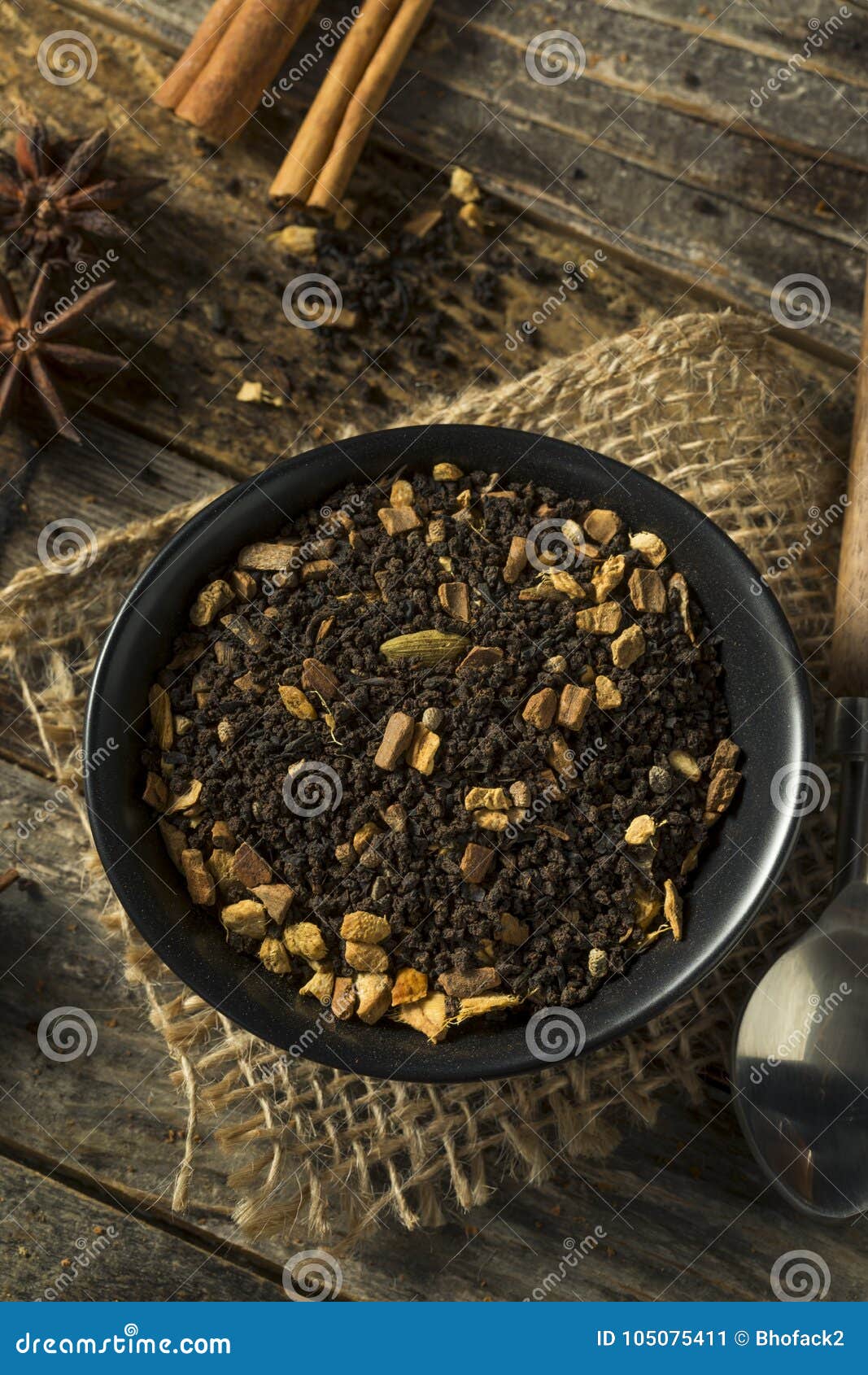 Raw Dry Organic Chai Tea stock image. Image of blend - 105075411