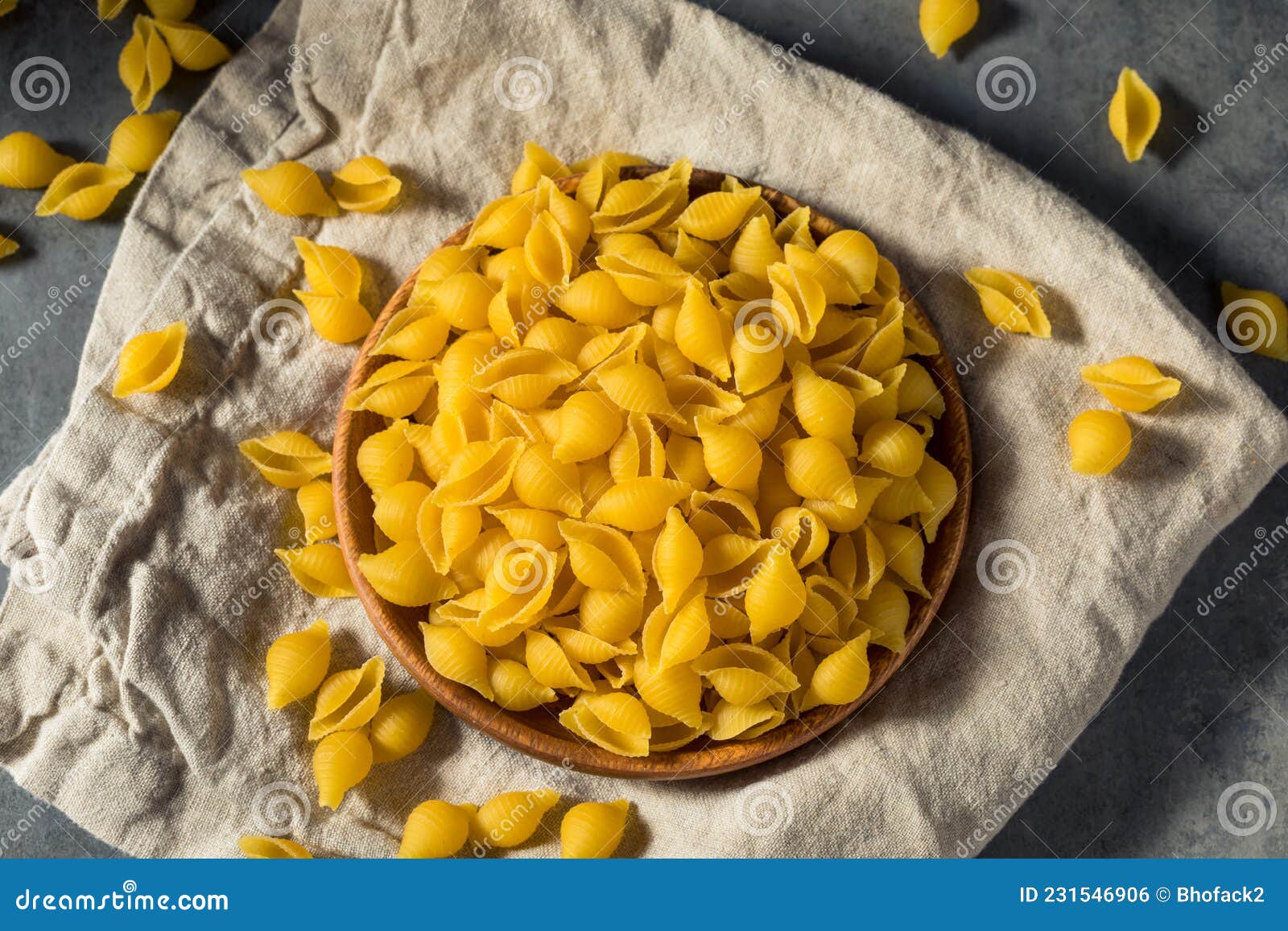 Raw Dry Organic Medium Pasta Shells Stock Photo - Image of heap ...