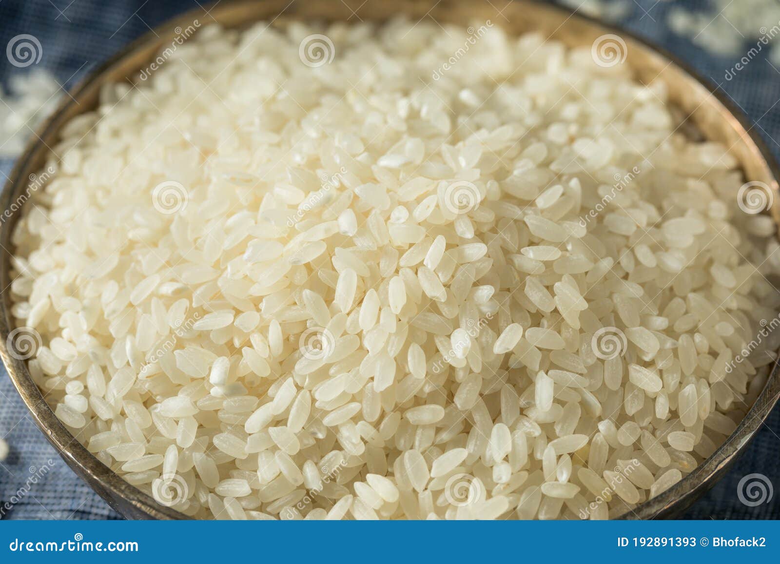 Raw Dry Organic Short Grain White Rice Stock Image - Image of ...