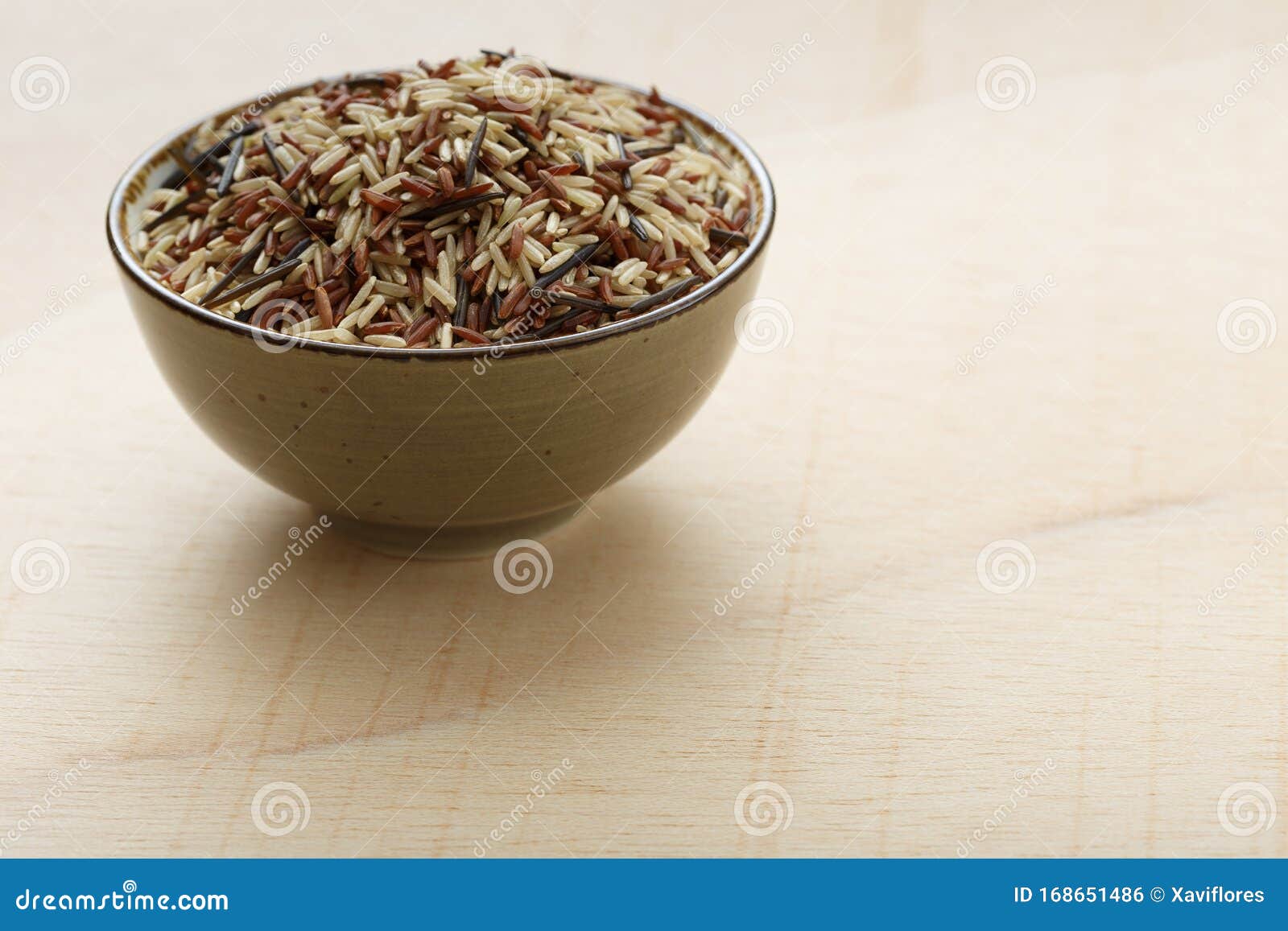 Raw Dry Organic Wild Rice in a Bowl Stock Photo - Image of ingredient ...