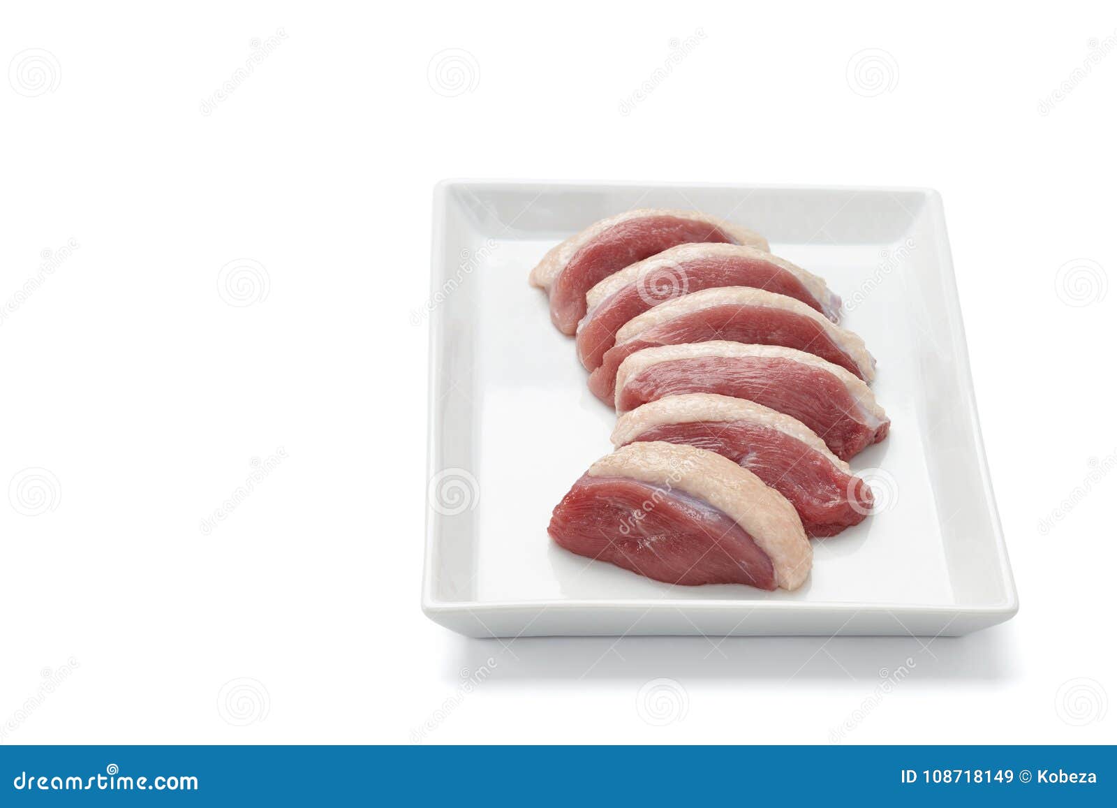 Raw Duck Breast Pieces Isolated on White Background Stock Image - Image ...