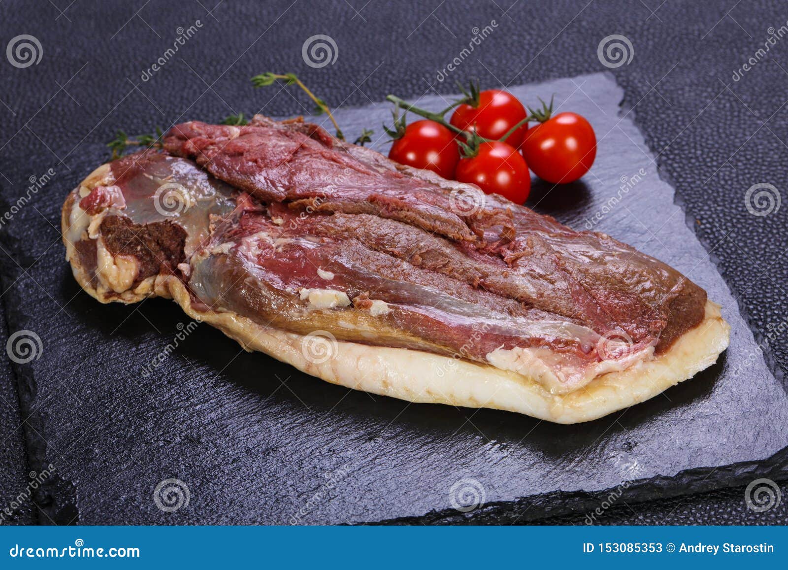 Raw duck breast stock image. Image of green, closeup - 153085353