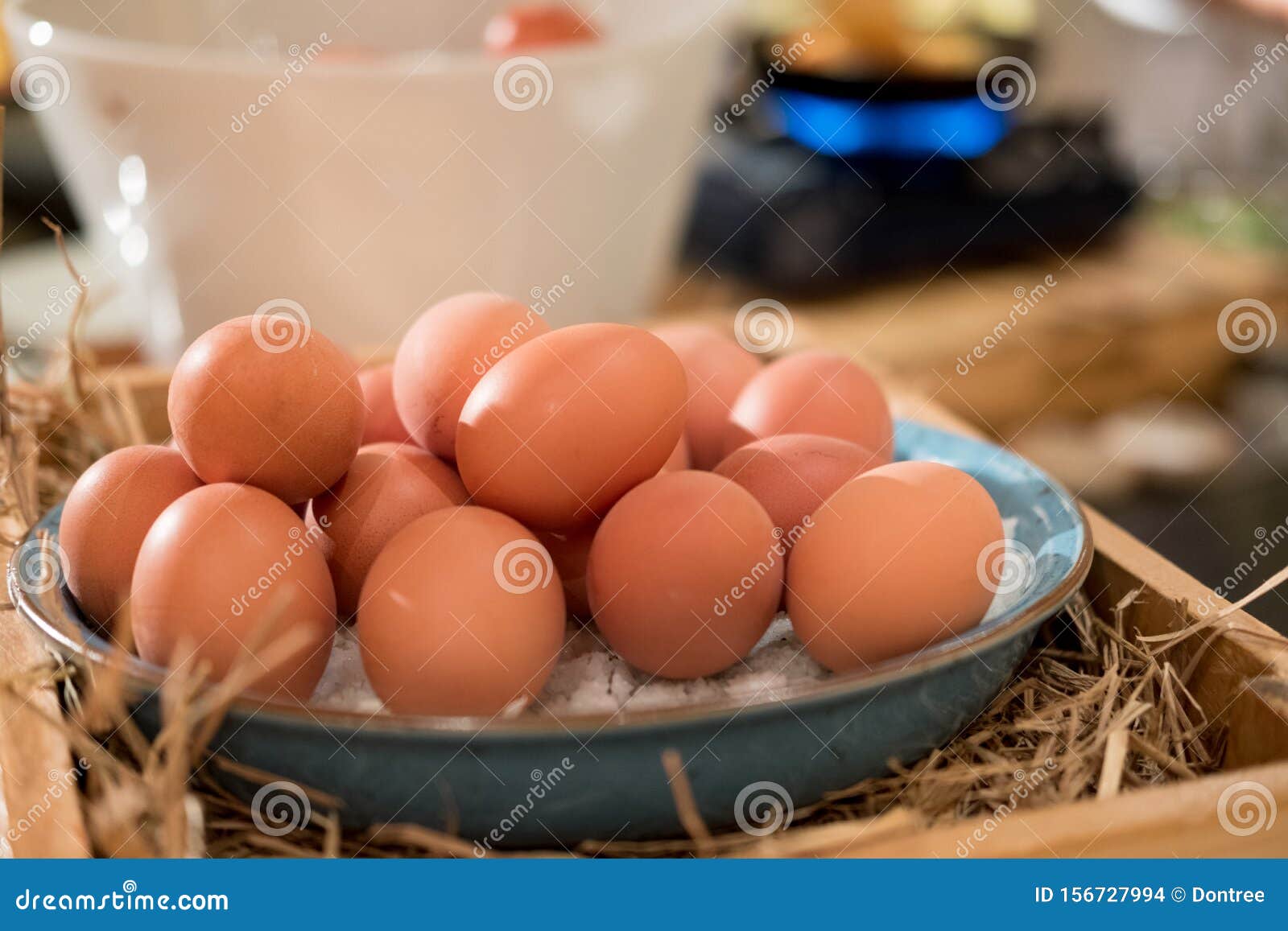 Raw Egg Prepare for Cooking in Hotel Buffet Stock Photo - Image of ...