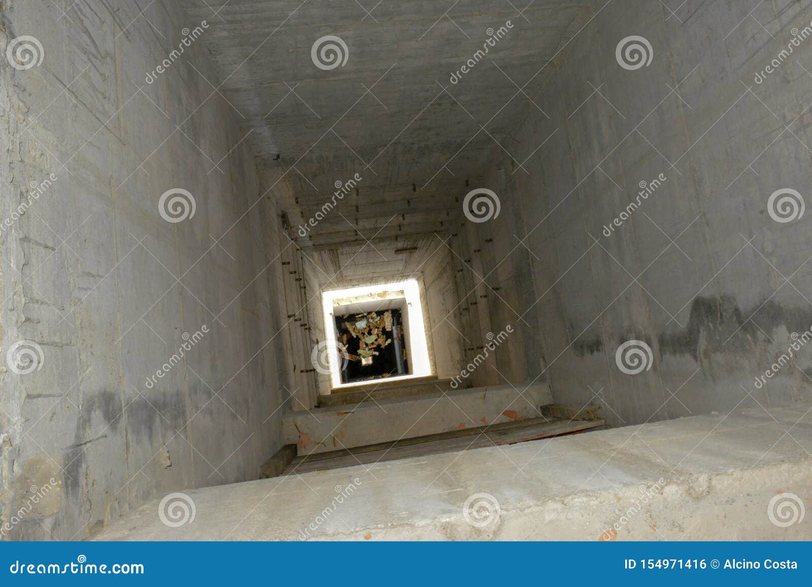 Raw High Elevator Shaft Structure Stock Photo - Image of bottom ...