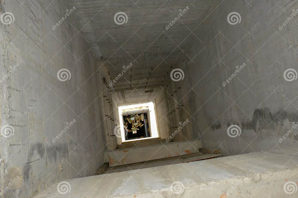 Raw High Elevator Shaft Structure Stock Photo - Image of bottom ...