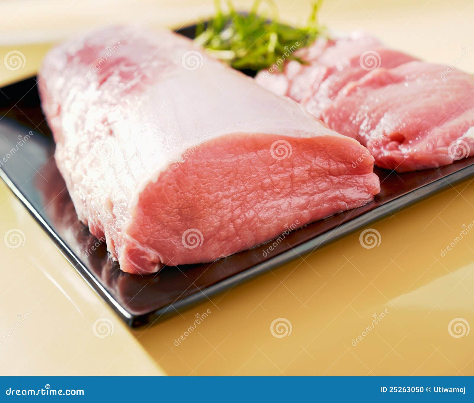 Raw Eye of Loin meat pork stock photo. Image of food - 25263050