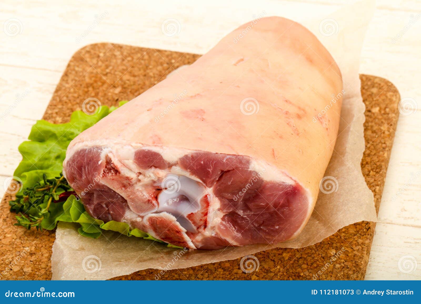 Raw pork knee stock image. Image of wood, hock, braised - 112181073