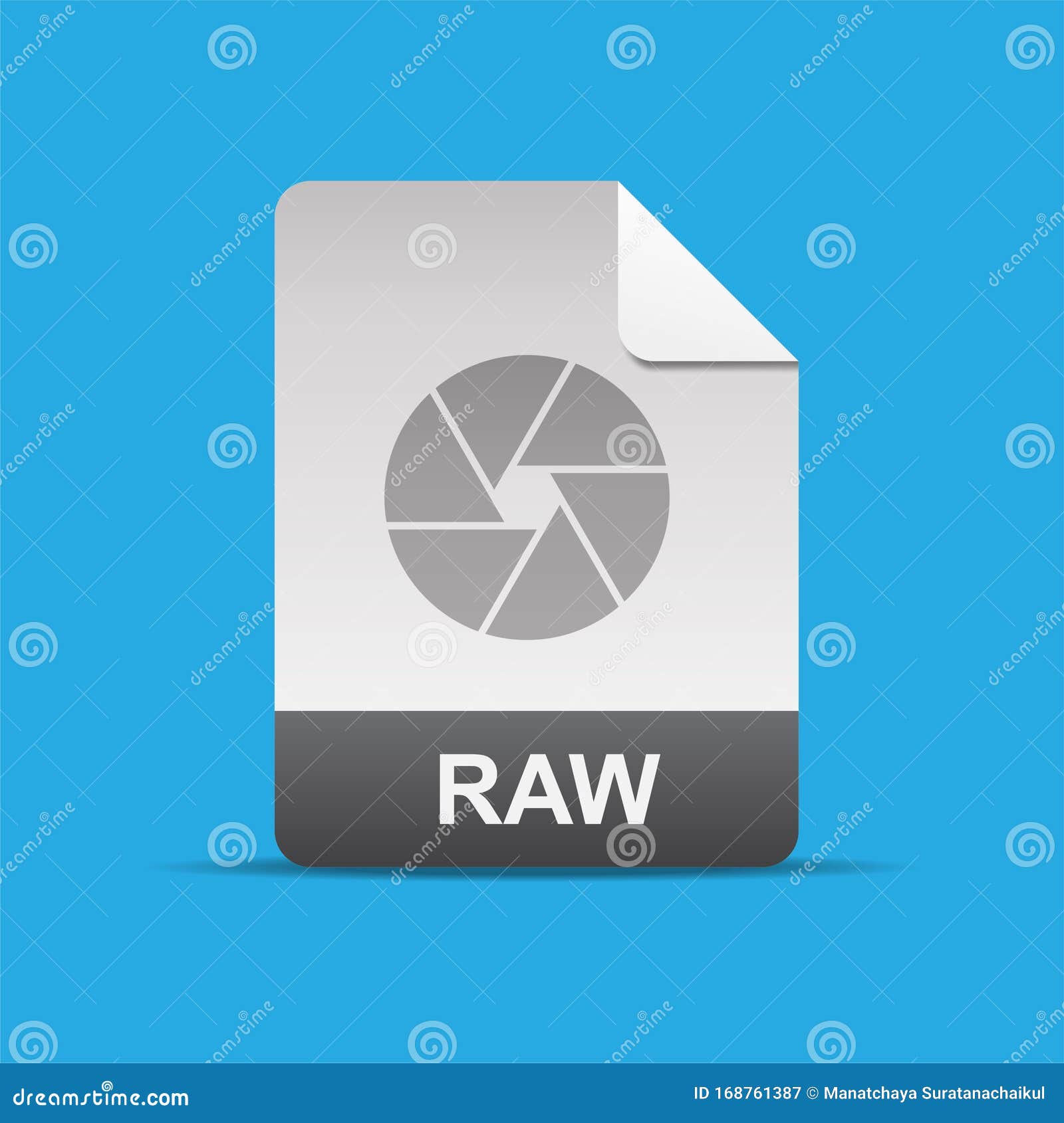 RAW file format icon. stock vector. Illustration of application - 168761387
