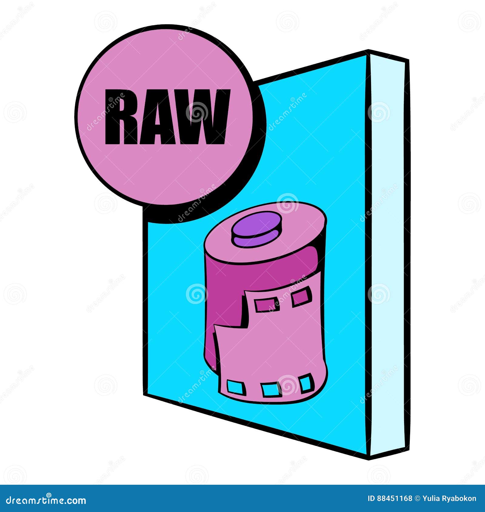 RAW file icon cartoon stock vector. Illustration of element - 88451168