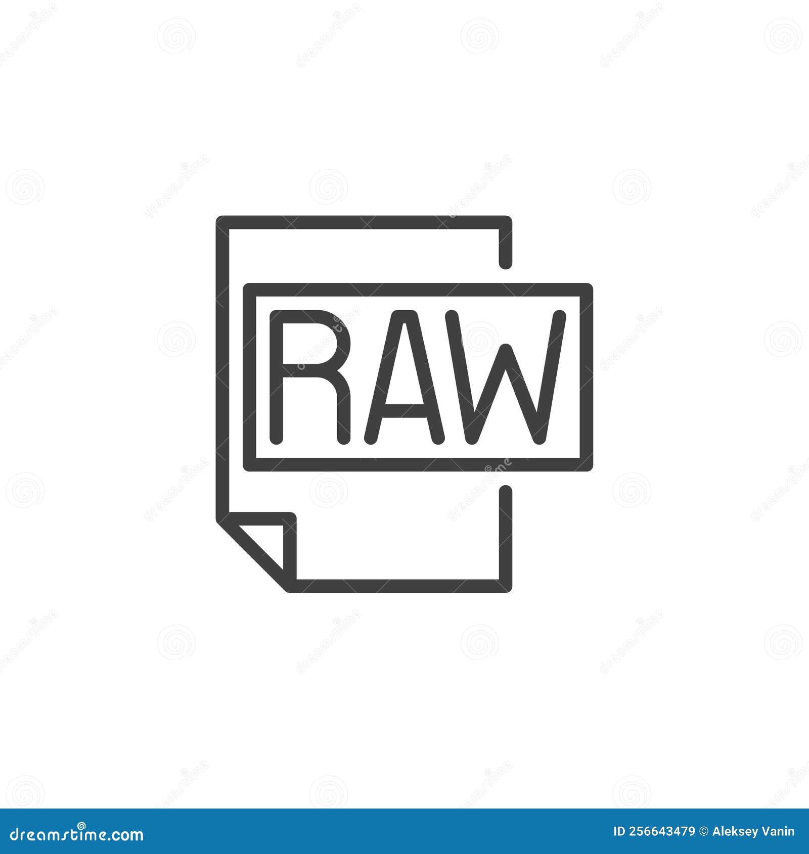 Raw file line icon stock vector. Illustration of sign - 256643479