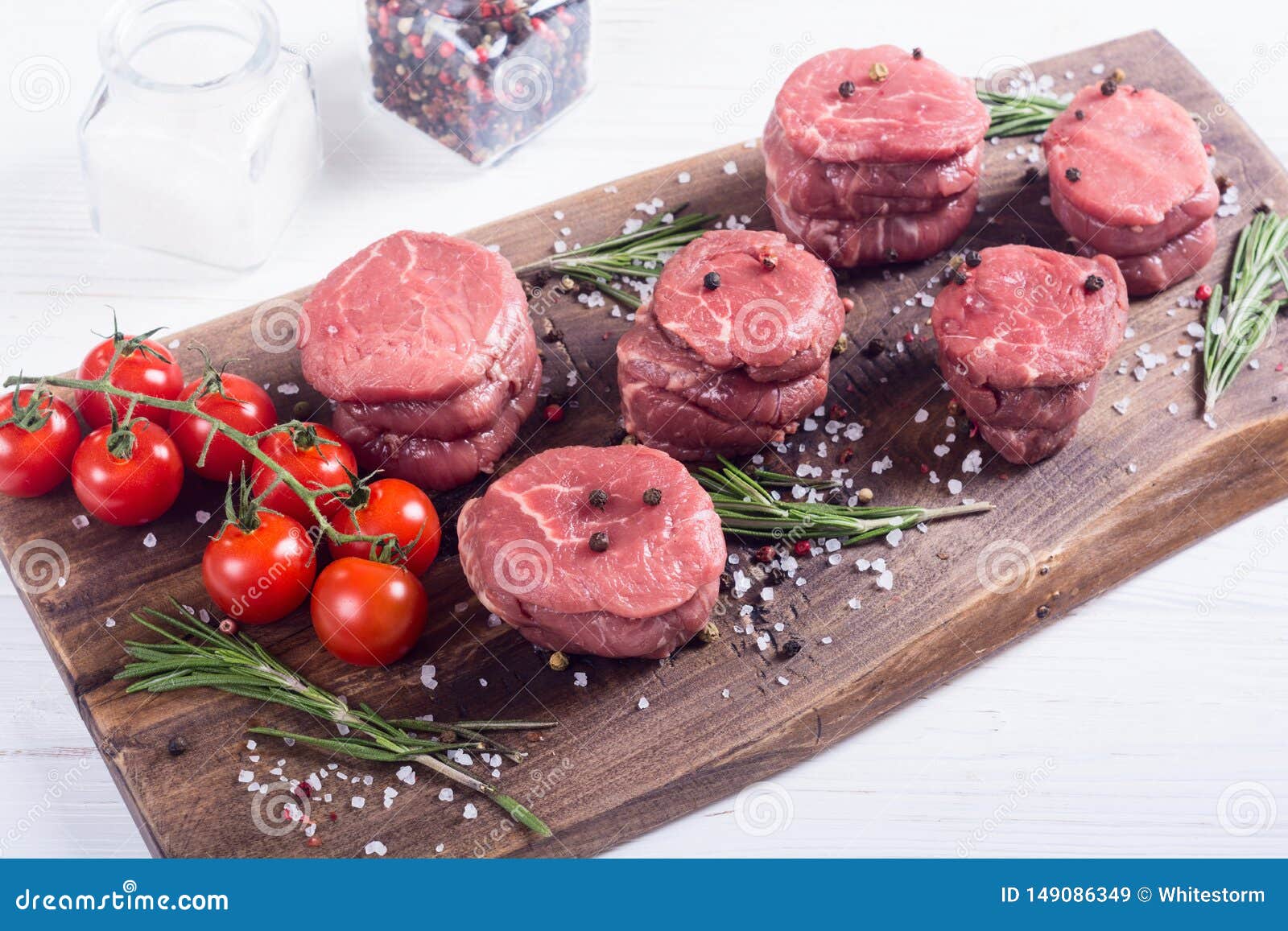 Raw filet mignon stock image. Image of garlic, beef - 149086349