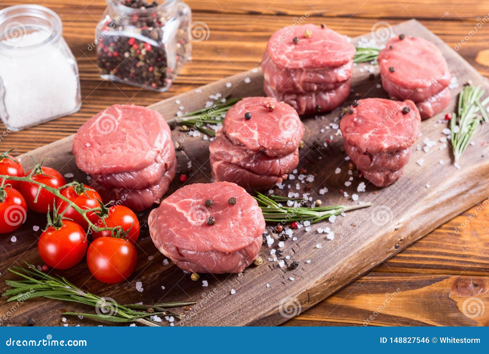 Raw filet mignon stock photo. Image of herb, barbecue - 148827546