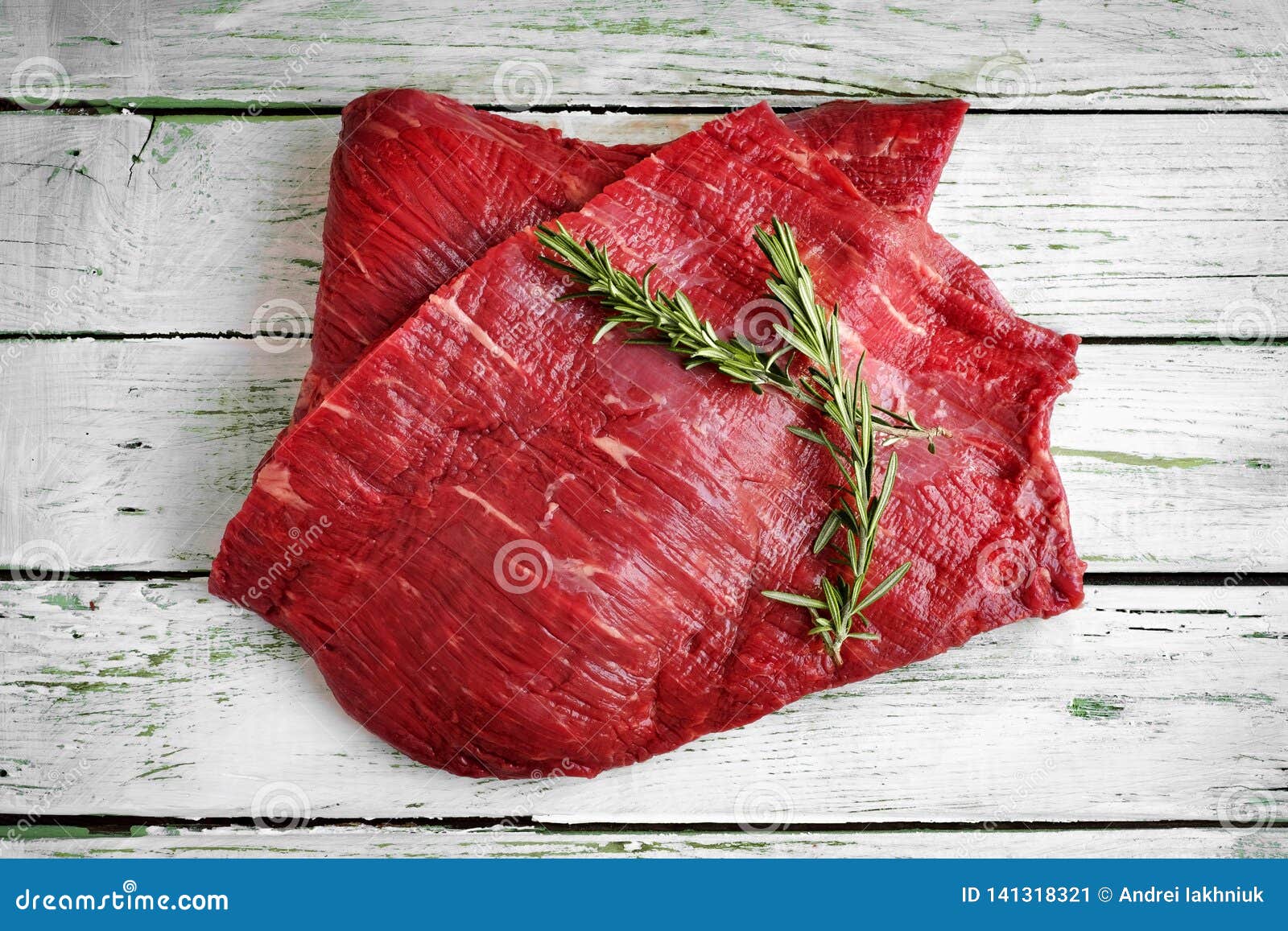 Raw Fillet of Beef Brisket on White Wooden Background Stock Image ...