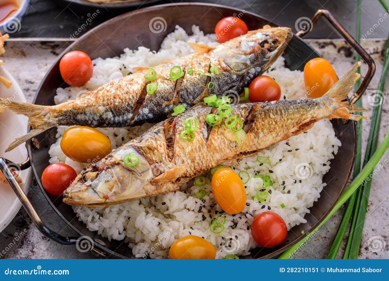 Crispy Delight: Deep Fried Fish Over Fluffy White Steamed Rice in 4K ...