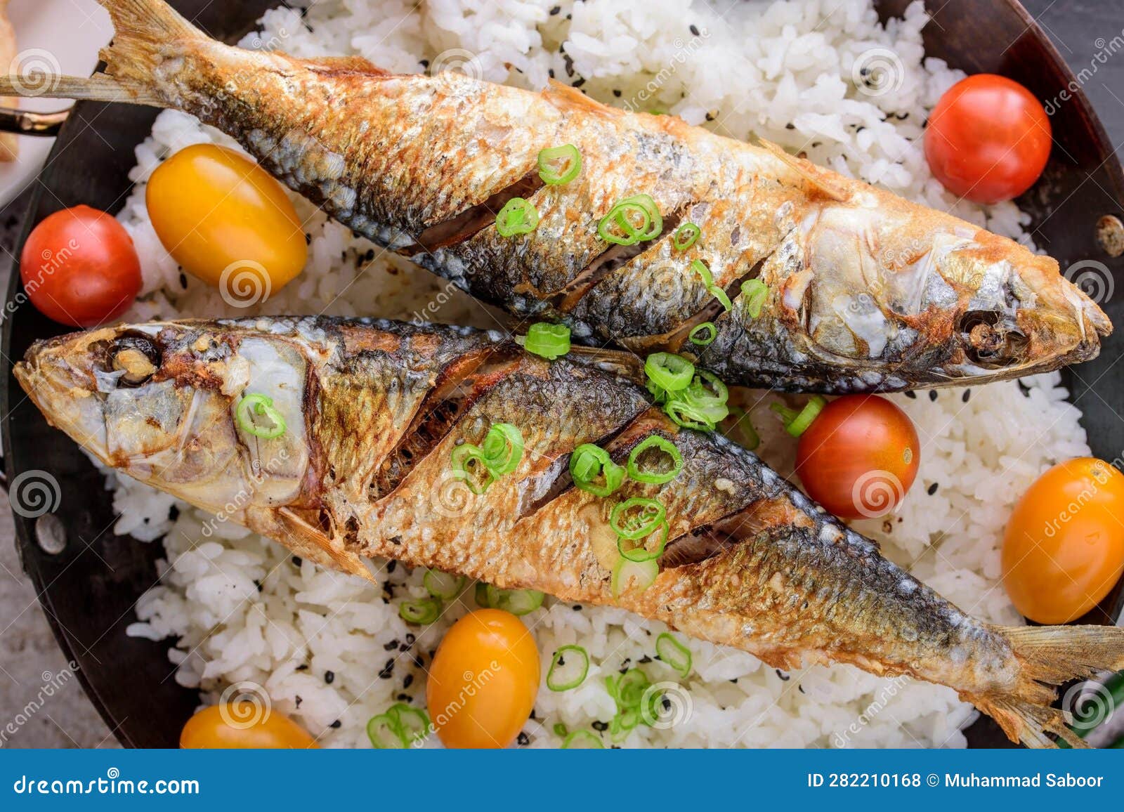 Crispy Delight: Deep Fried Fish Over Fluffy White Steamed Rice in 4K ...