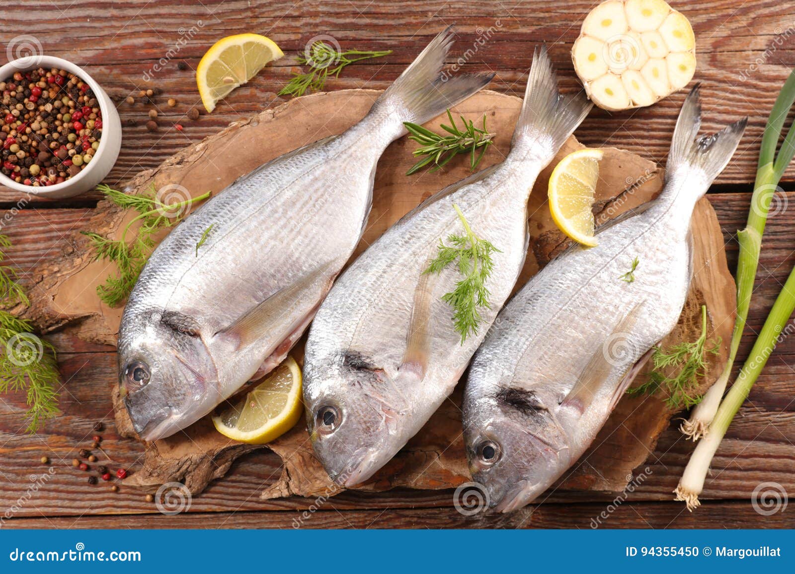Raw fish on board stock photo. Image of fresh, fish, food - 94355450