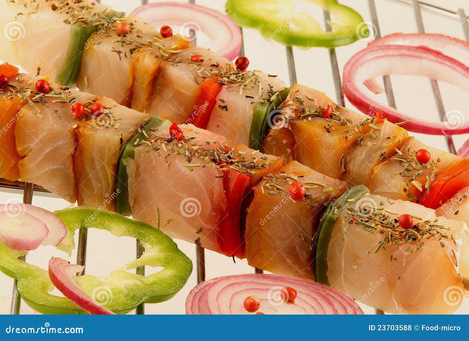 Raw fish brochettes stock photo. Image of fish, variety - 23703588