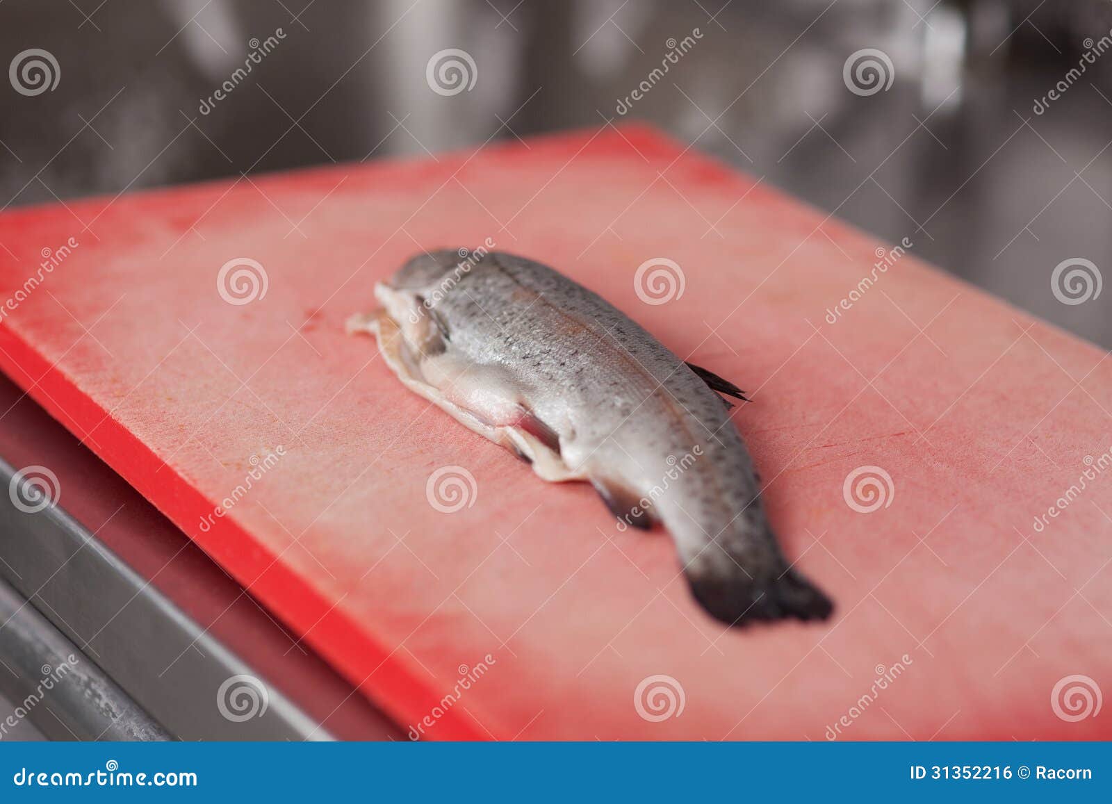 Raw Fish Chopping Board Commercial Kitchen Stock Photos - Free ...