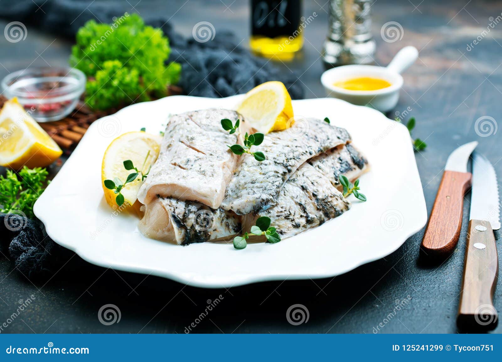 Raw fish fillet stock image. Image of fish, healthy - 125241299