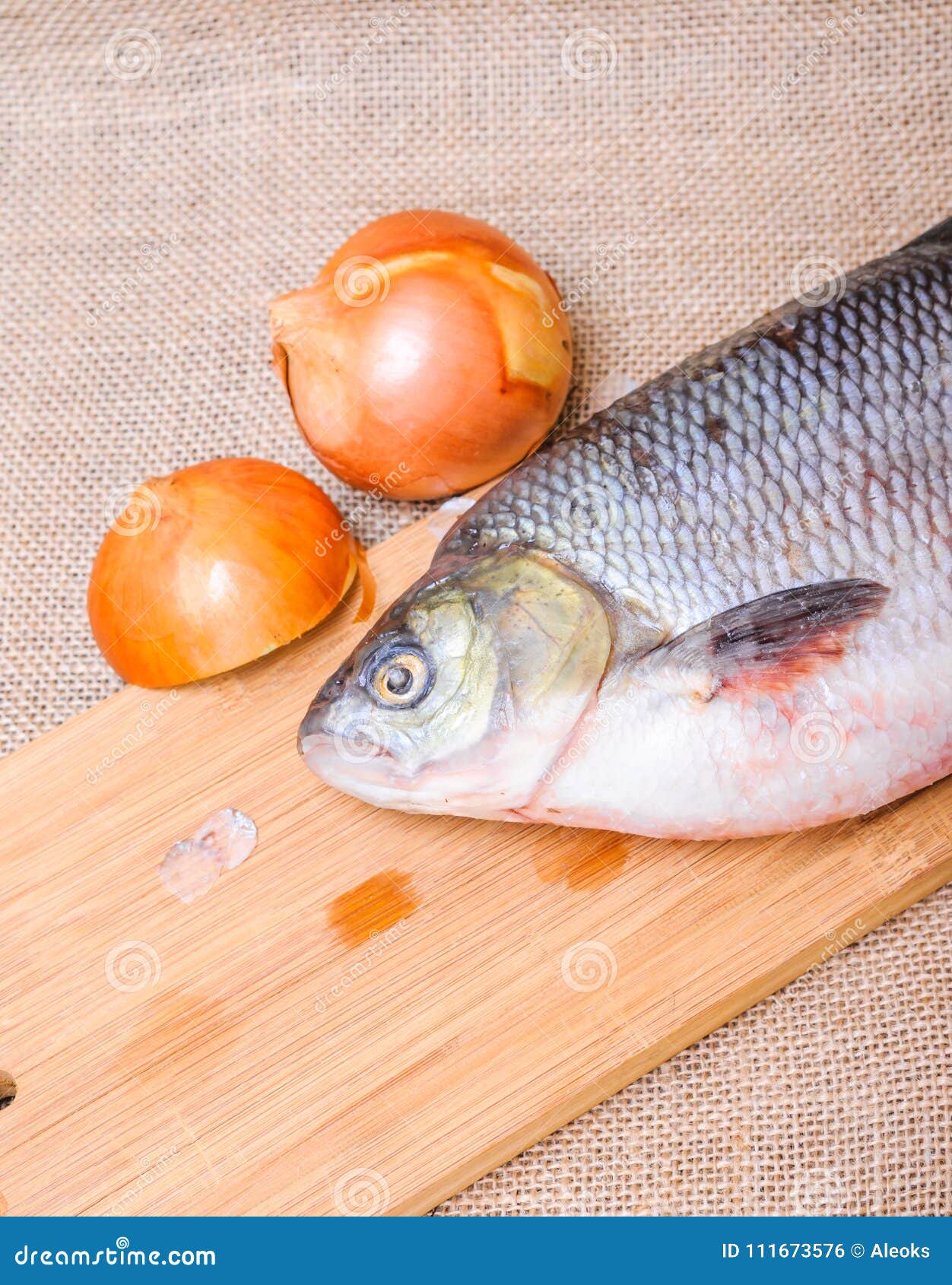 Raw Fish Ide on a Chopping Board Stock Photo - Image of board, cutting ...