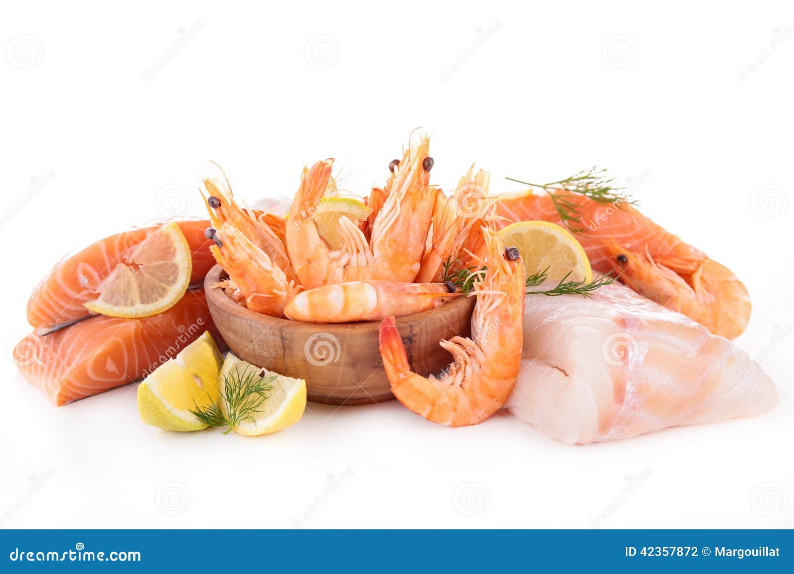 Raw fish stock photo. Image of shrimp, crustacean, fillet - 42357872