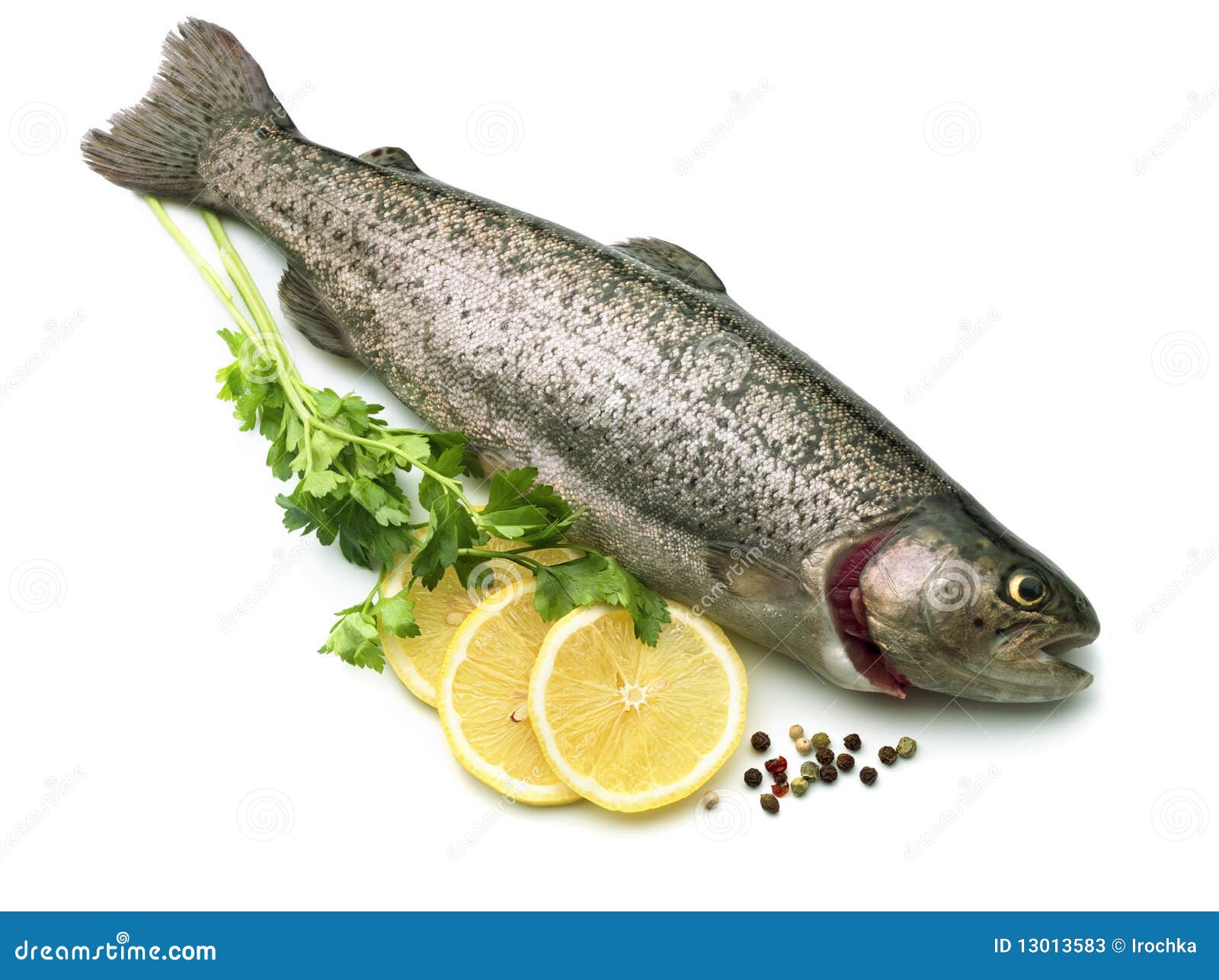 Raw Fish with Lemon, Parsley, Spice Stock Image - Image of fresh, snack ...