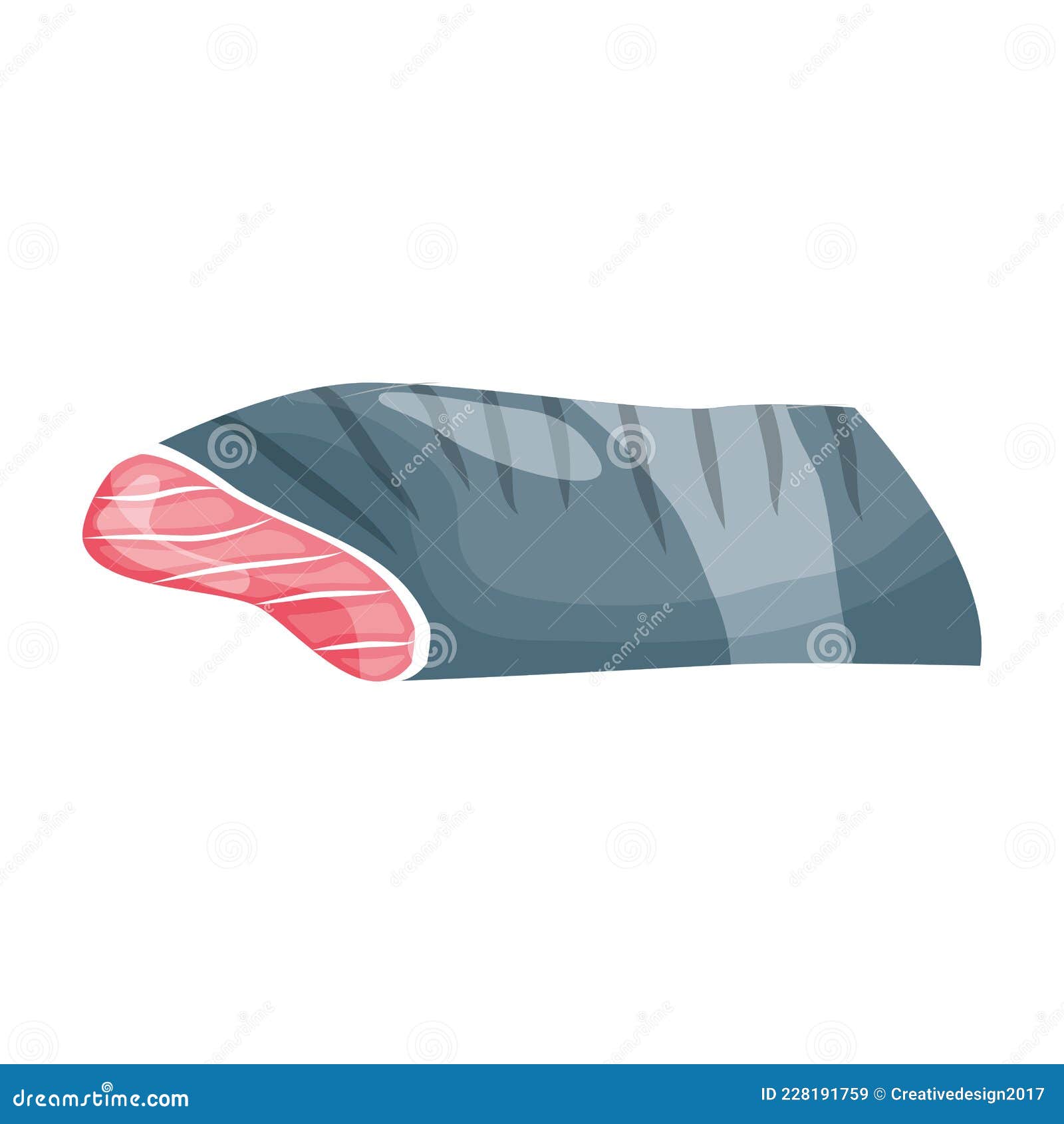 Raw fish meat stock vector. Illustration of dinner, mediterranean ...