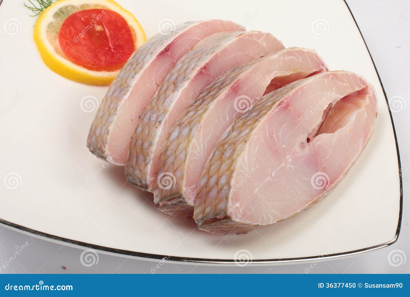 Raw fish pieces stock photo. Image of salad, dinner, foods - 36377450