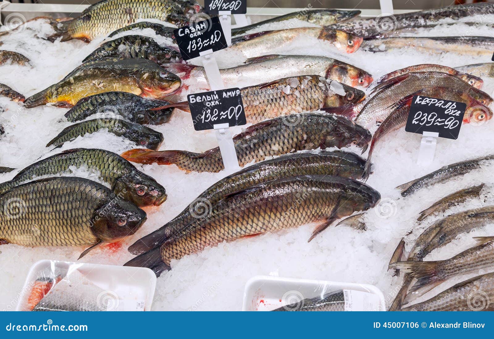 Raw Fish Ready for Sale at the Supermarket Stock Photo - Image of sale ...