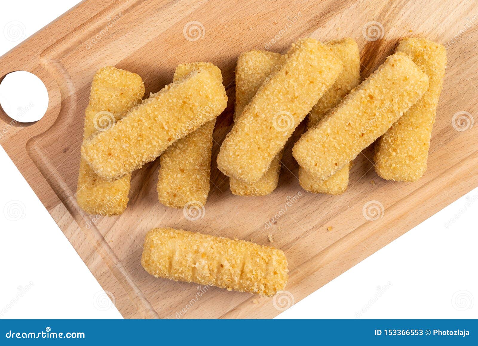 Raw Fish Sticks on the Wooden Board Stock Image - Image of ...