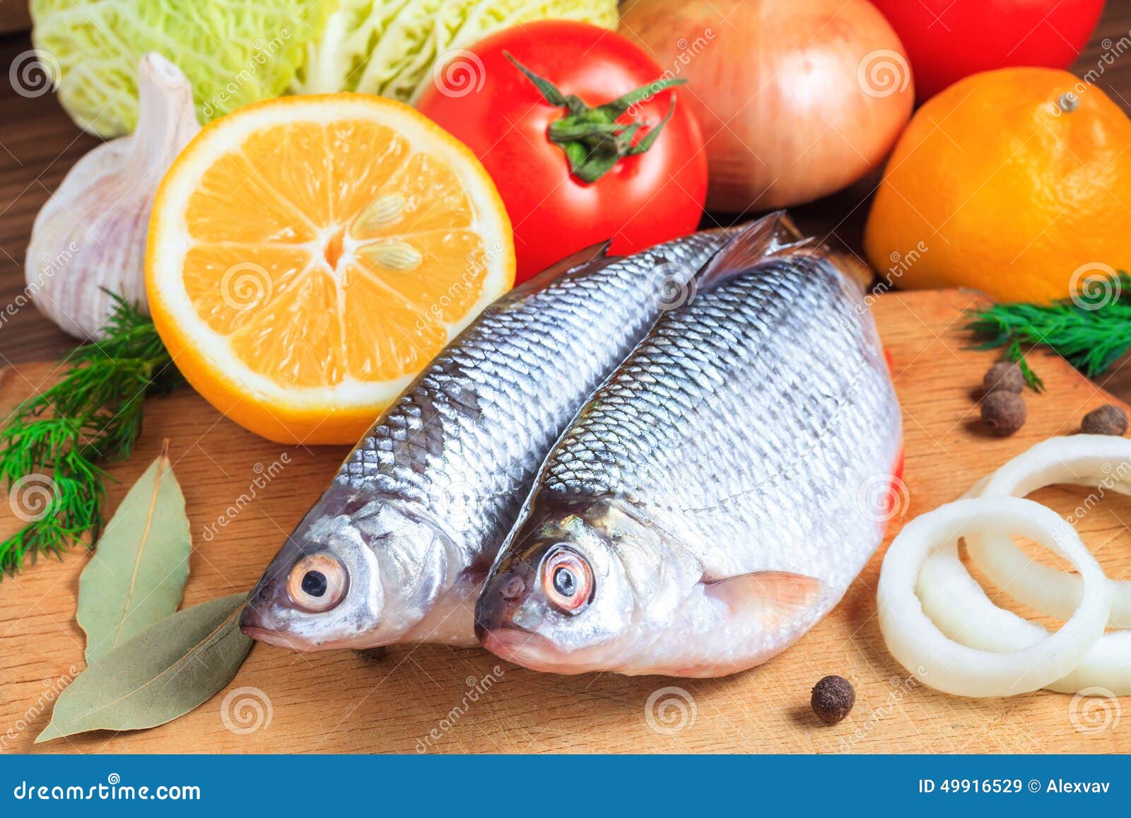 Raw fish and vegetables stock image. Image of gastronomy - 49916529