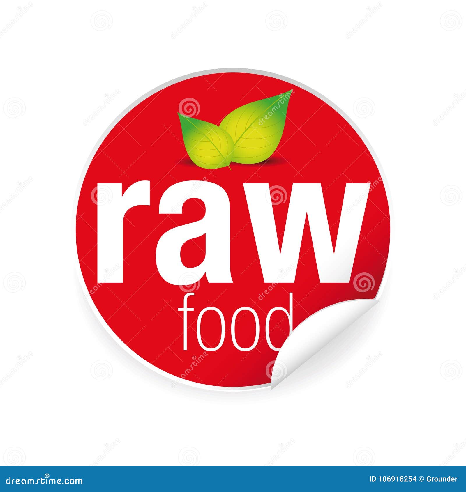 Raw food label tag red stock vector. Illustration of quality - 106918254