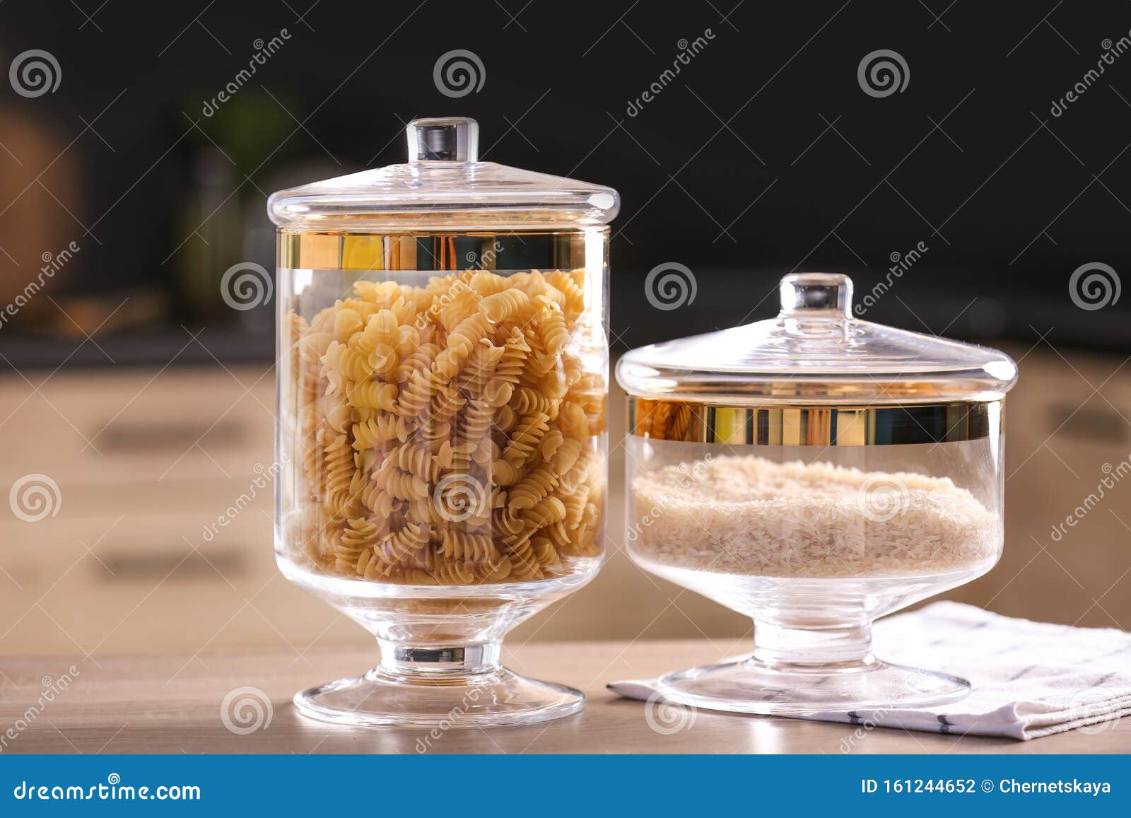 Raw Foodstuff on Wooden Table in Kitchen Stock Photo - Image of healthy ...