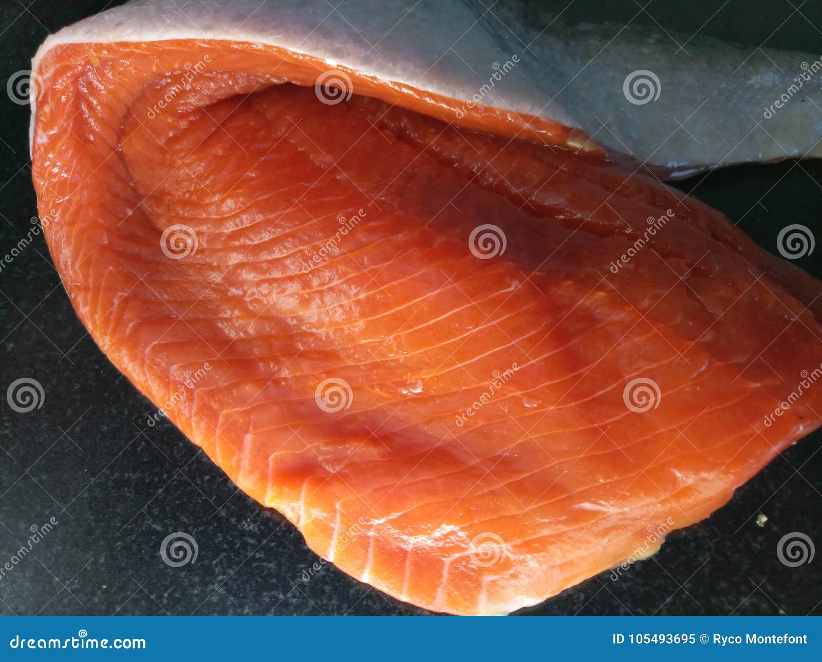 Raw Fresh Atlantic Salmon Preparing on Kitchen Surface Stock Image ...